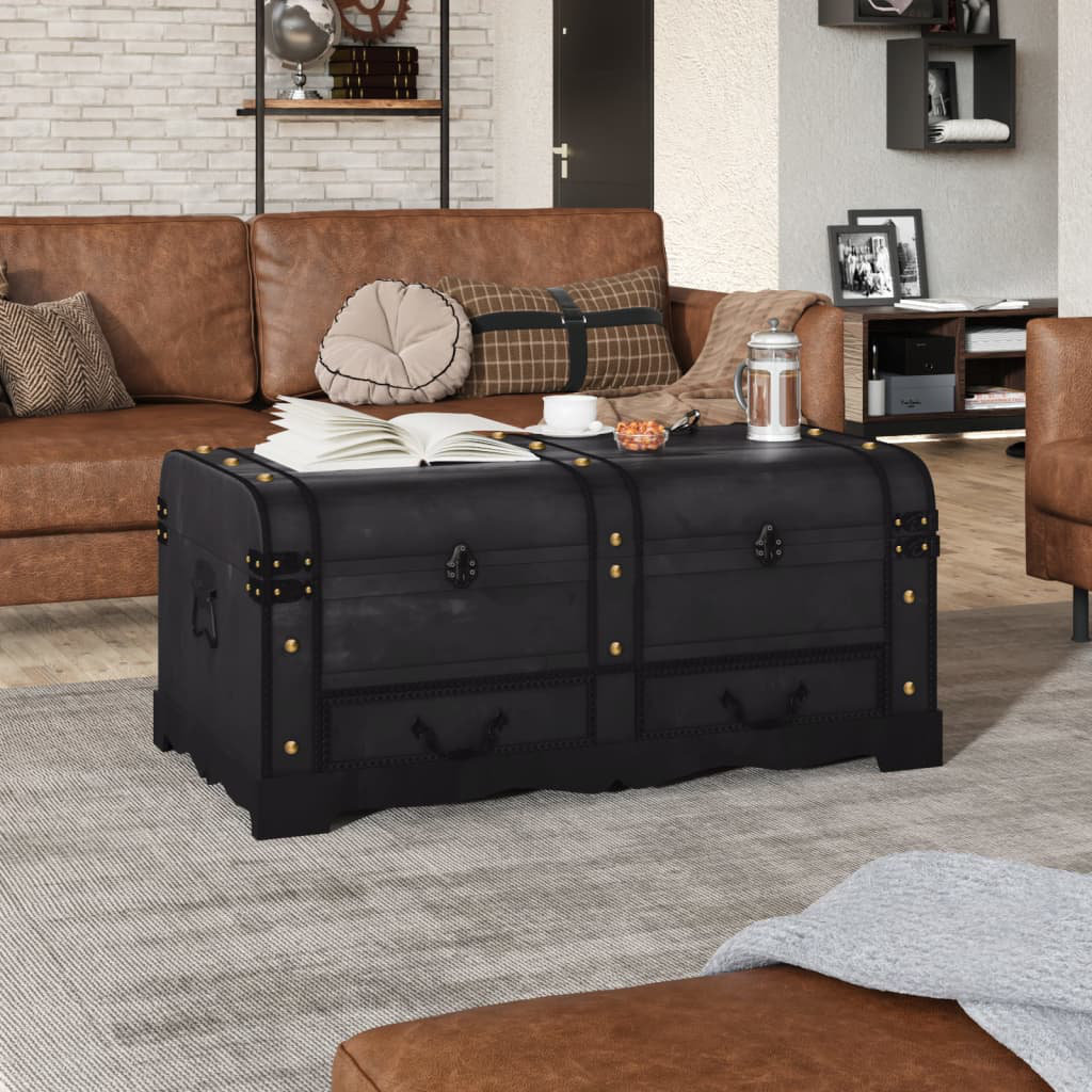 Vidaxl Storage Box Black Plywood Large Storage Box Rectangular | Wayfair