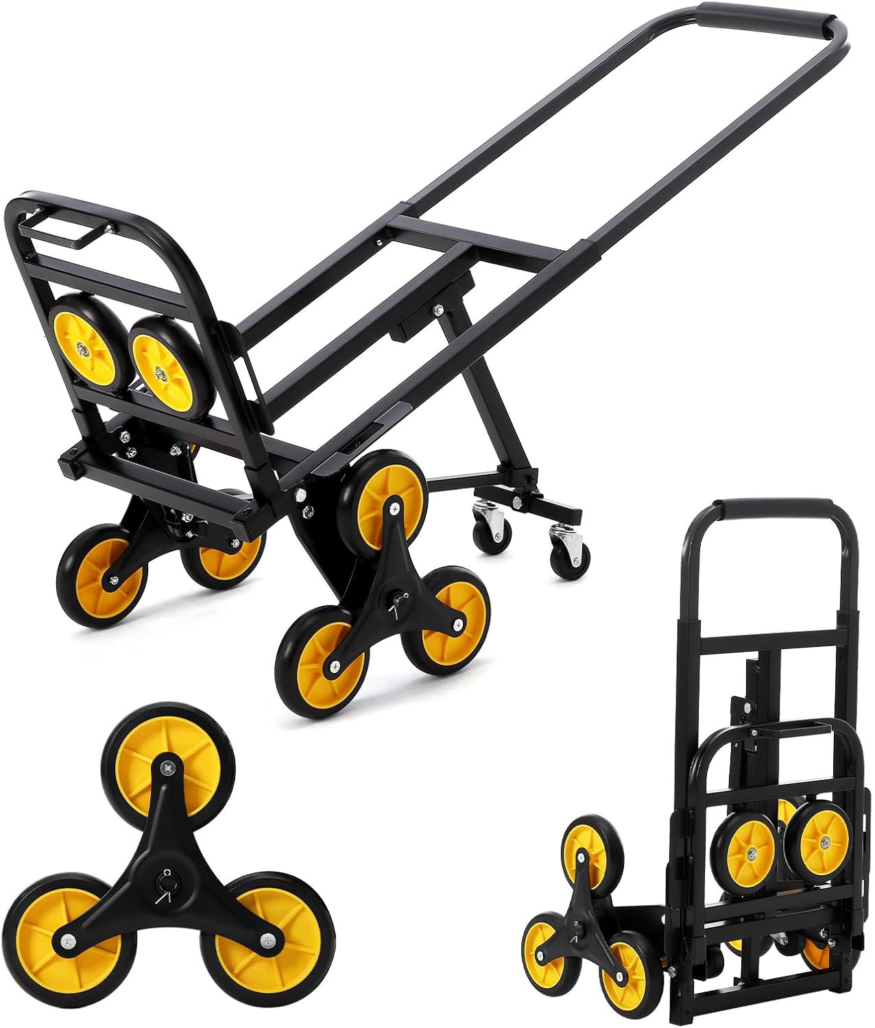 ASOPIX 330 lb Capacity Foldable Cart with Telescopic Handle and Rubber ...