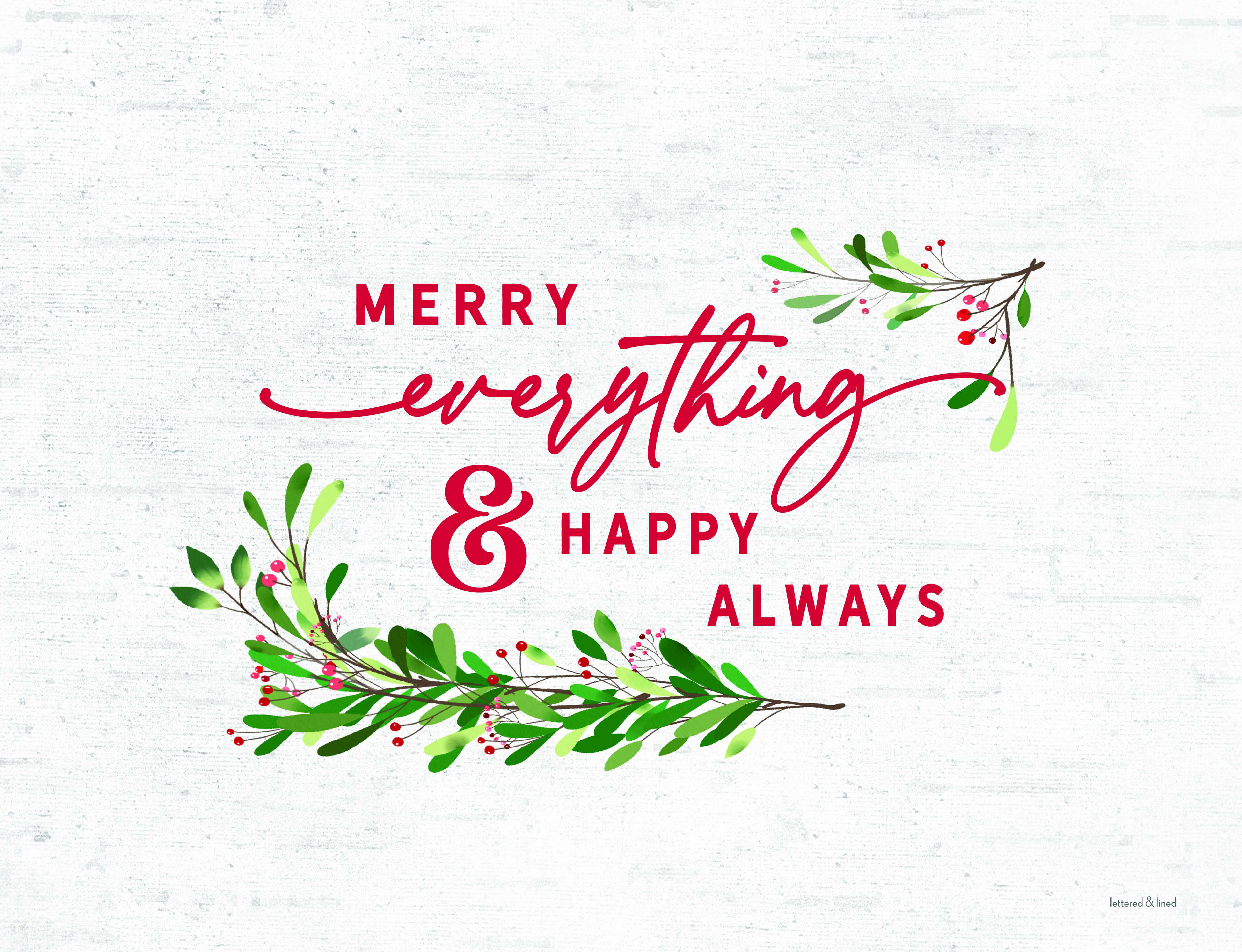 The Holiday Aisle® Merry Everything & Happy Always - Wrapped Canvas ...