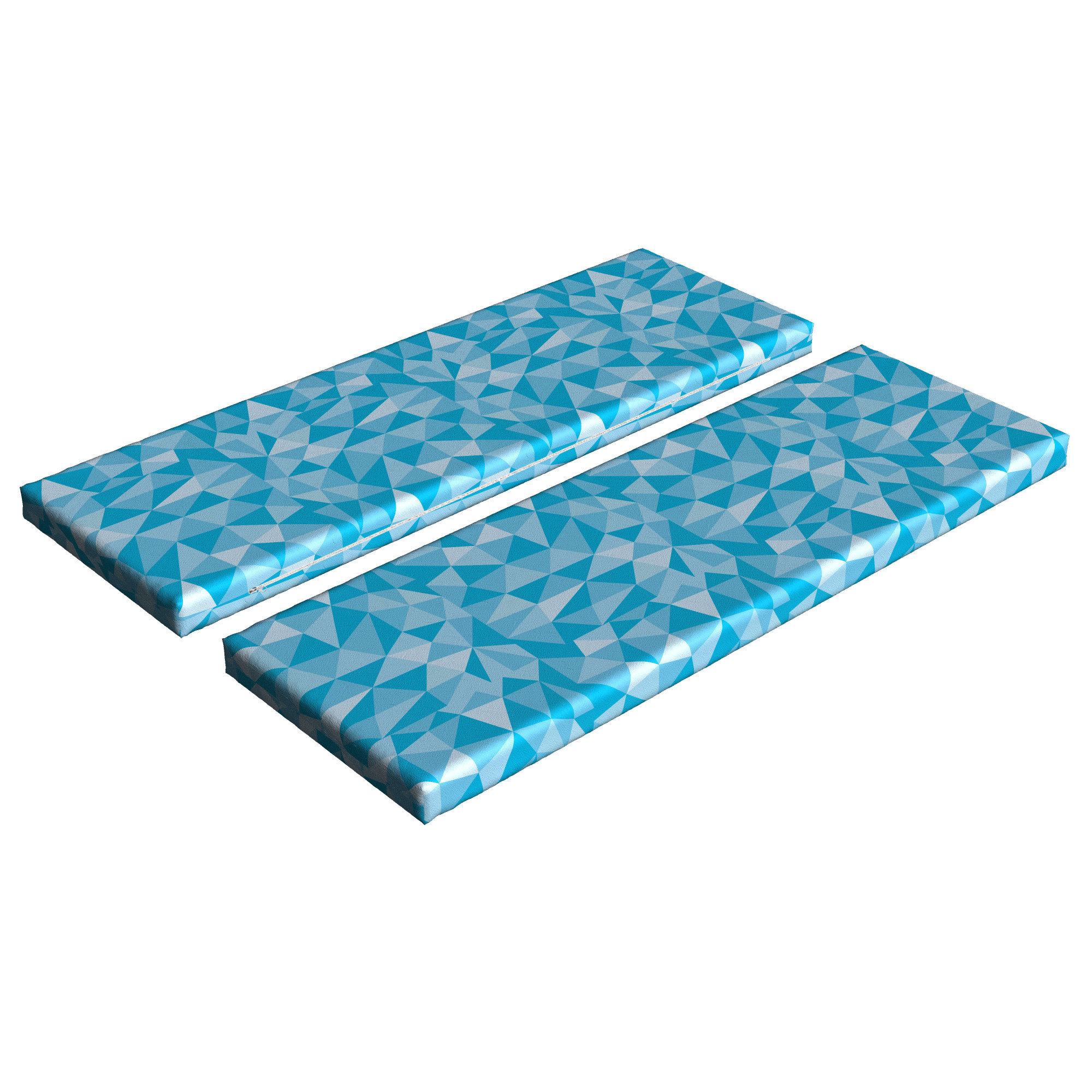 Ambesonne Polygons Bench Cushion Set Of 2, Repeating Geometric Mosaic ...