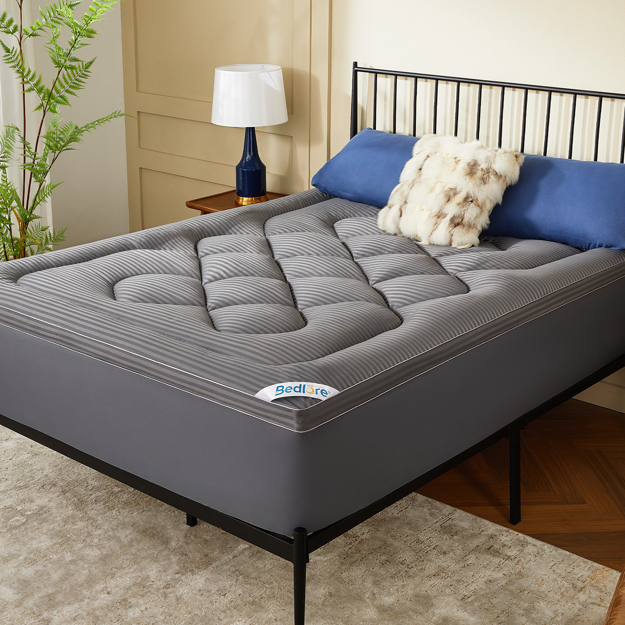 BEDLORE® 2'' Plush Pillow Top Mattress Topper, Thick Down Alternative ...