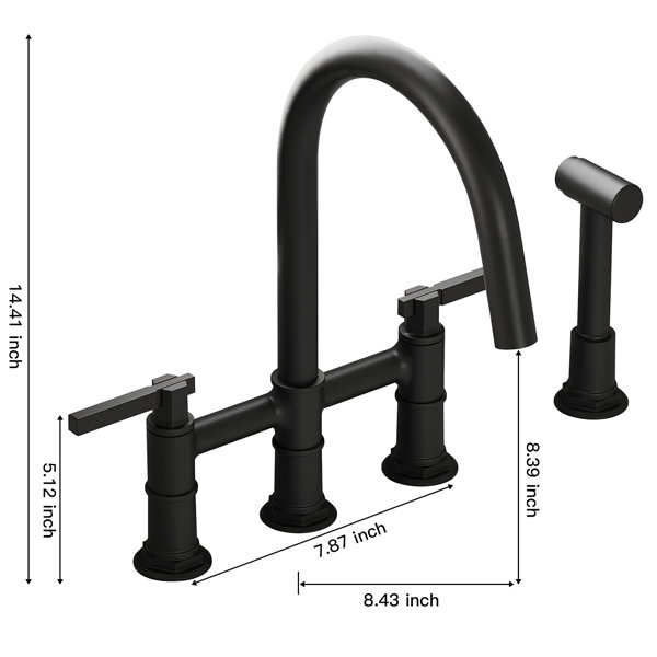 VIBRANTBATH Kitchen Faucet with Side Spray | Wayfair
