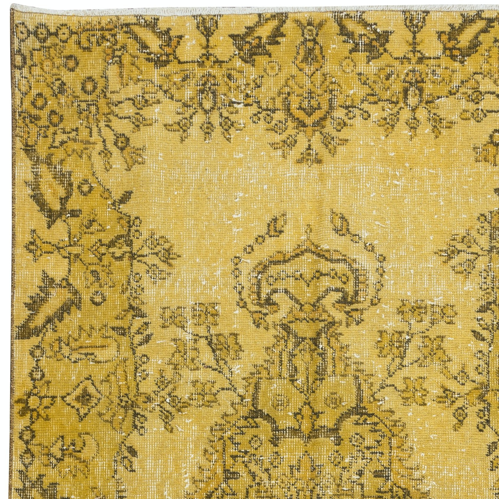 Bungalow Rose 3.5x7 Ft Small Modern Yellow Wool Rug, Handknotted and ...