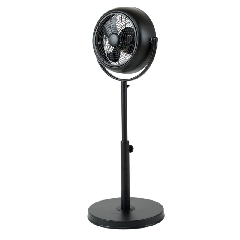 Simple Deluxe Industrial Retro Pedestal Fan, 360° Rotatable Stand Fan ...