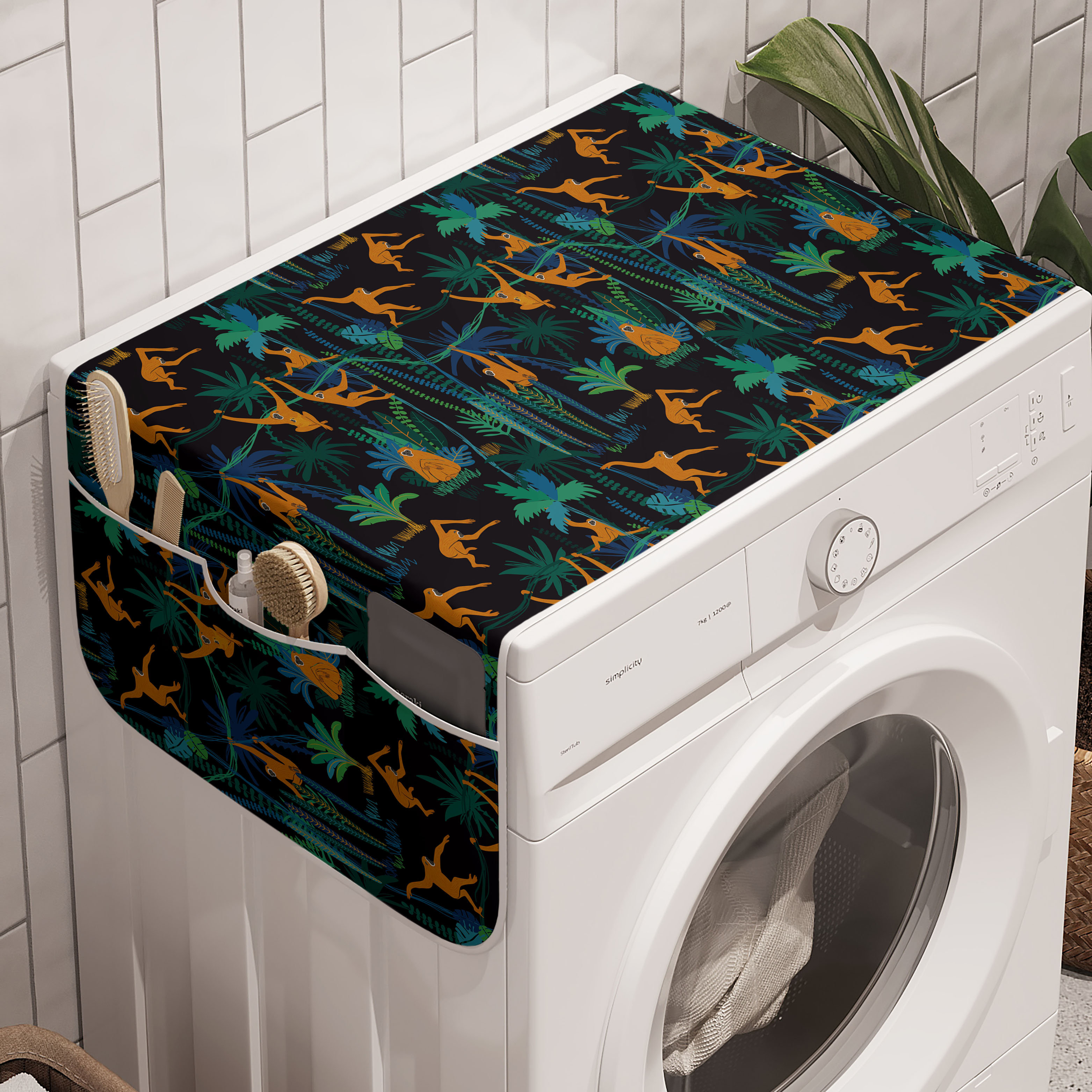 East Urban Home Monkeys Washing Machine Organizer Pack of 2 47" x 18.5 ...