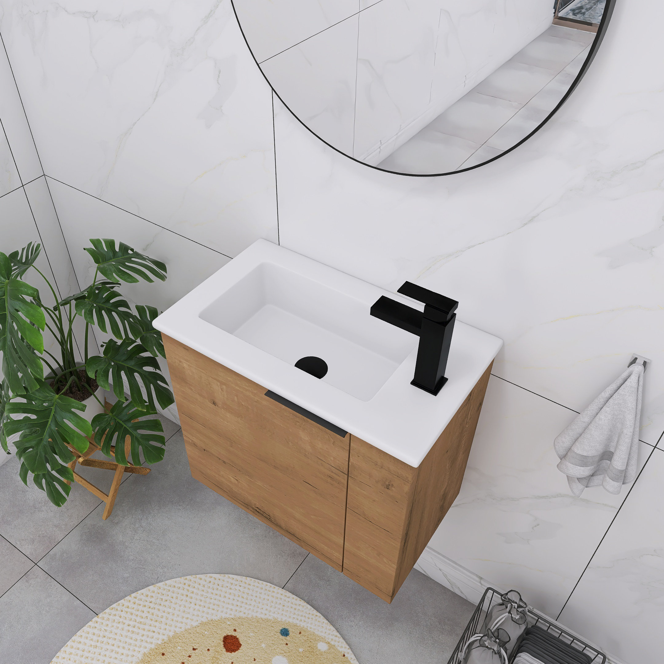 Gracie Oaks Madilene 22"Single Sink Wall Mounted Bathroom Vanity ...