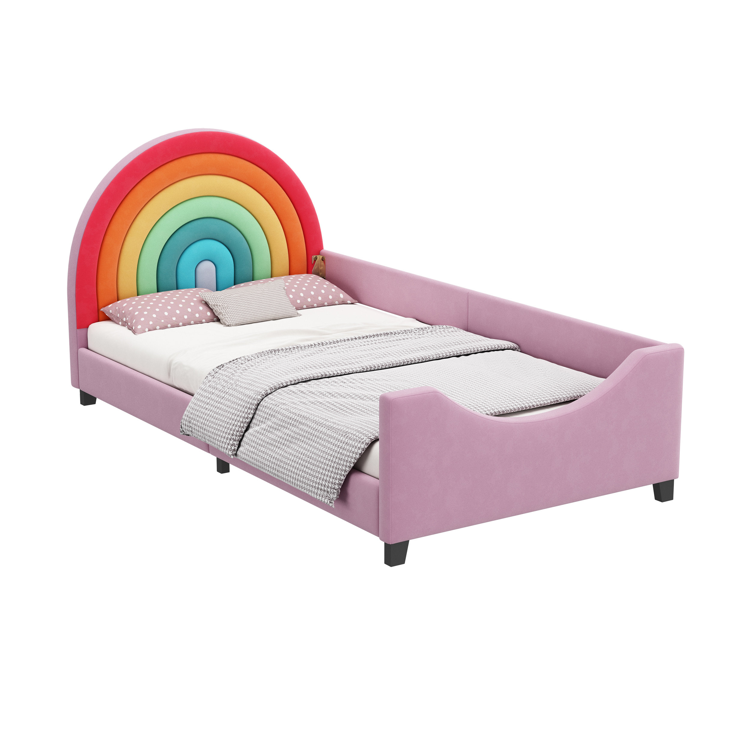 Latitude Run® Rainbow Upholstered Twin Daybed With Low Profile Design ...