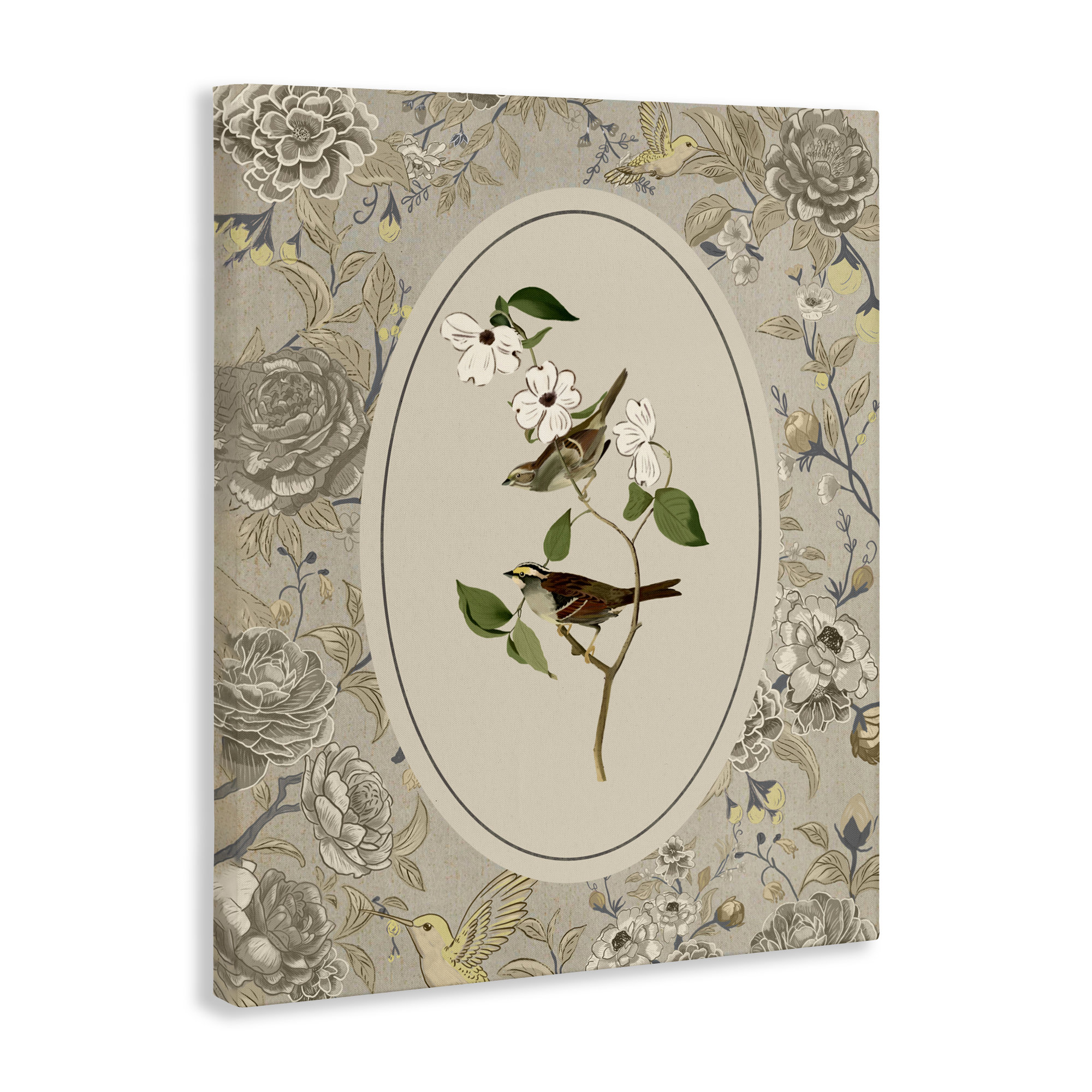 Winston Porter Bird & Toile in Neutrals Canvas, design by Radhika Modi ...