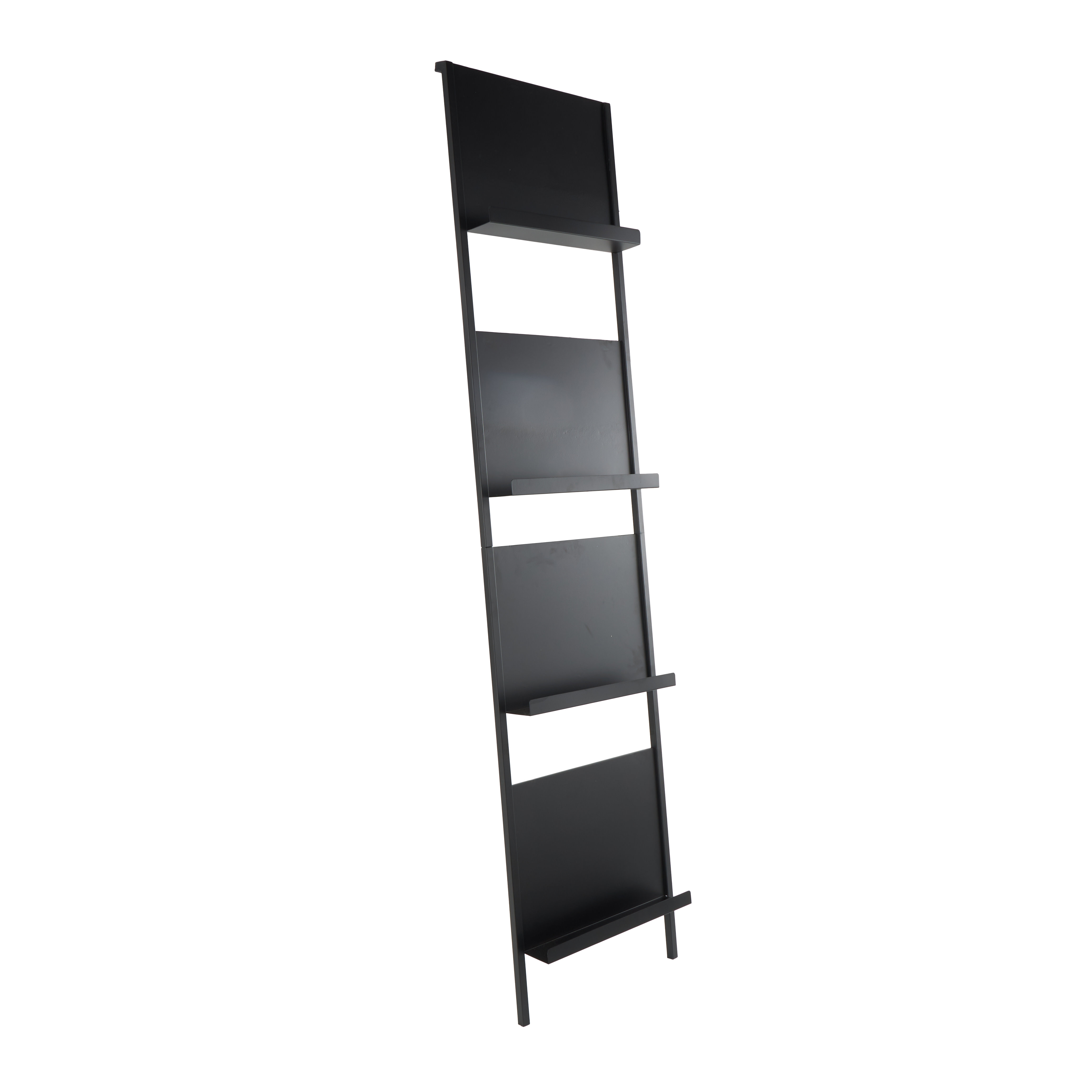 Latitude Run® Metal Tall 4 Slot Decorative Black Magazine Rack Holder ...