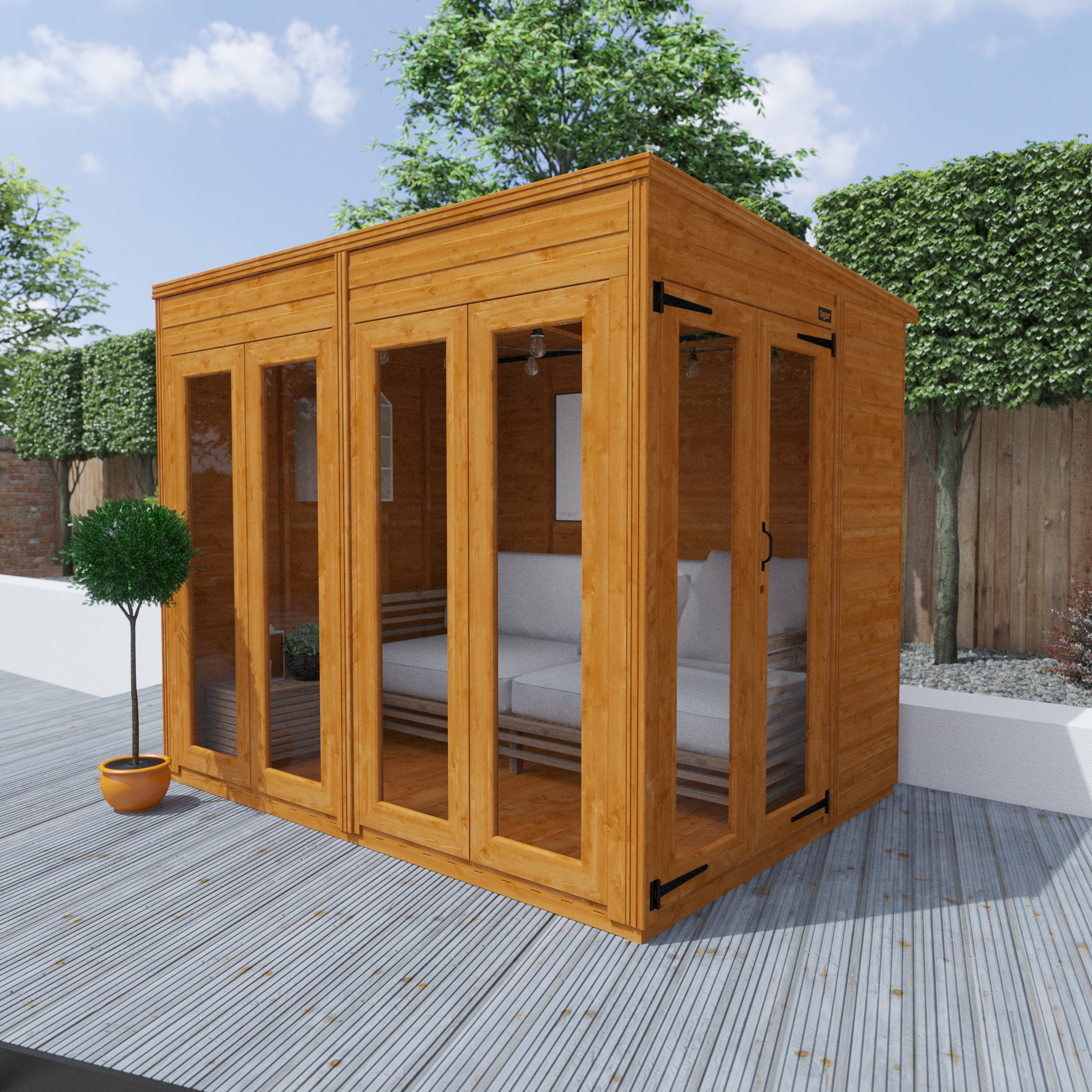 Tiger Sheds TigerFlex® Modular Buildings 8 ft. W x 6 ft. D Shiplap Pent ...