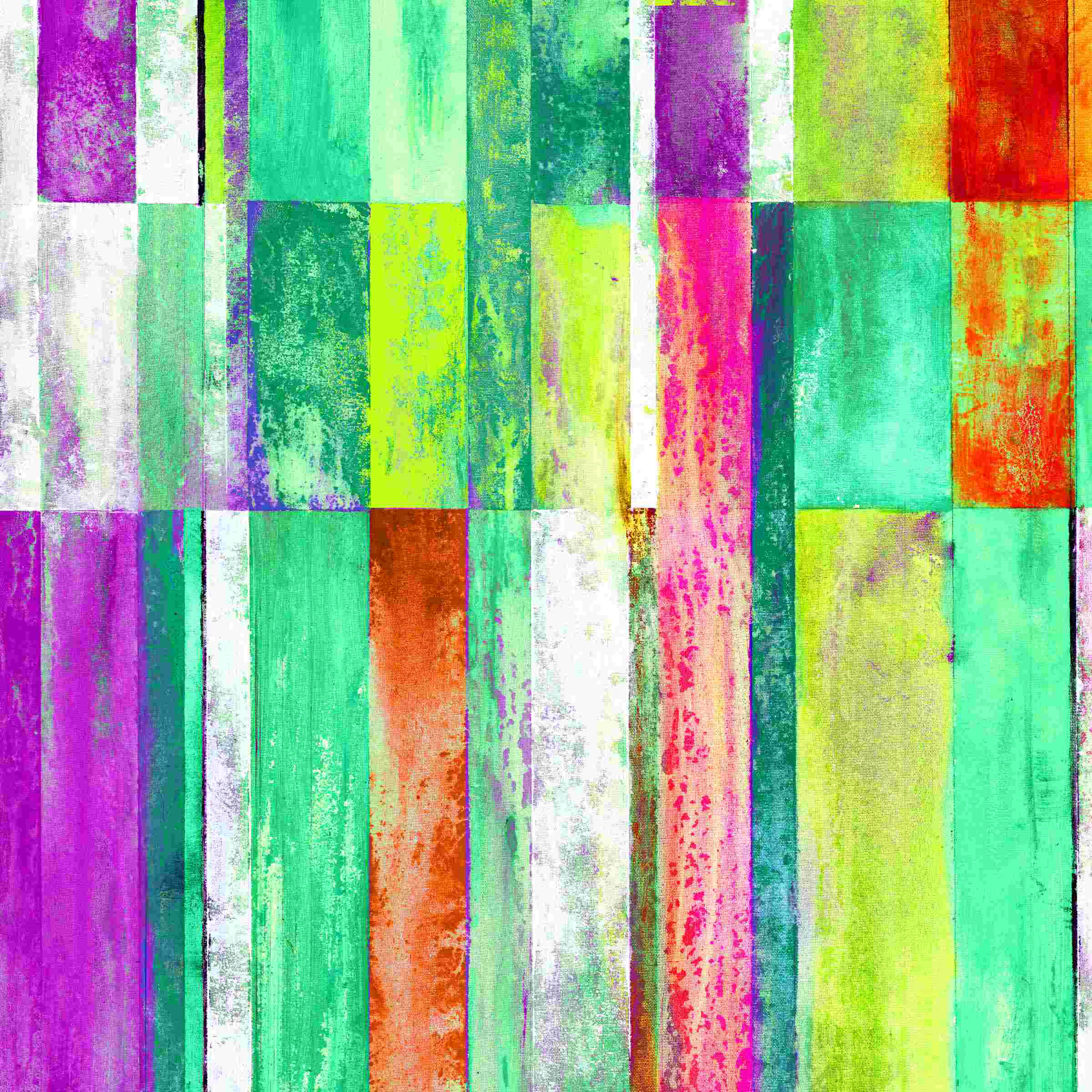 Wrought Studio™ Color Stripes - Wrapped Canvas Painting | Wayfair