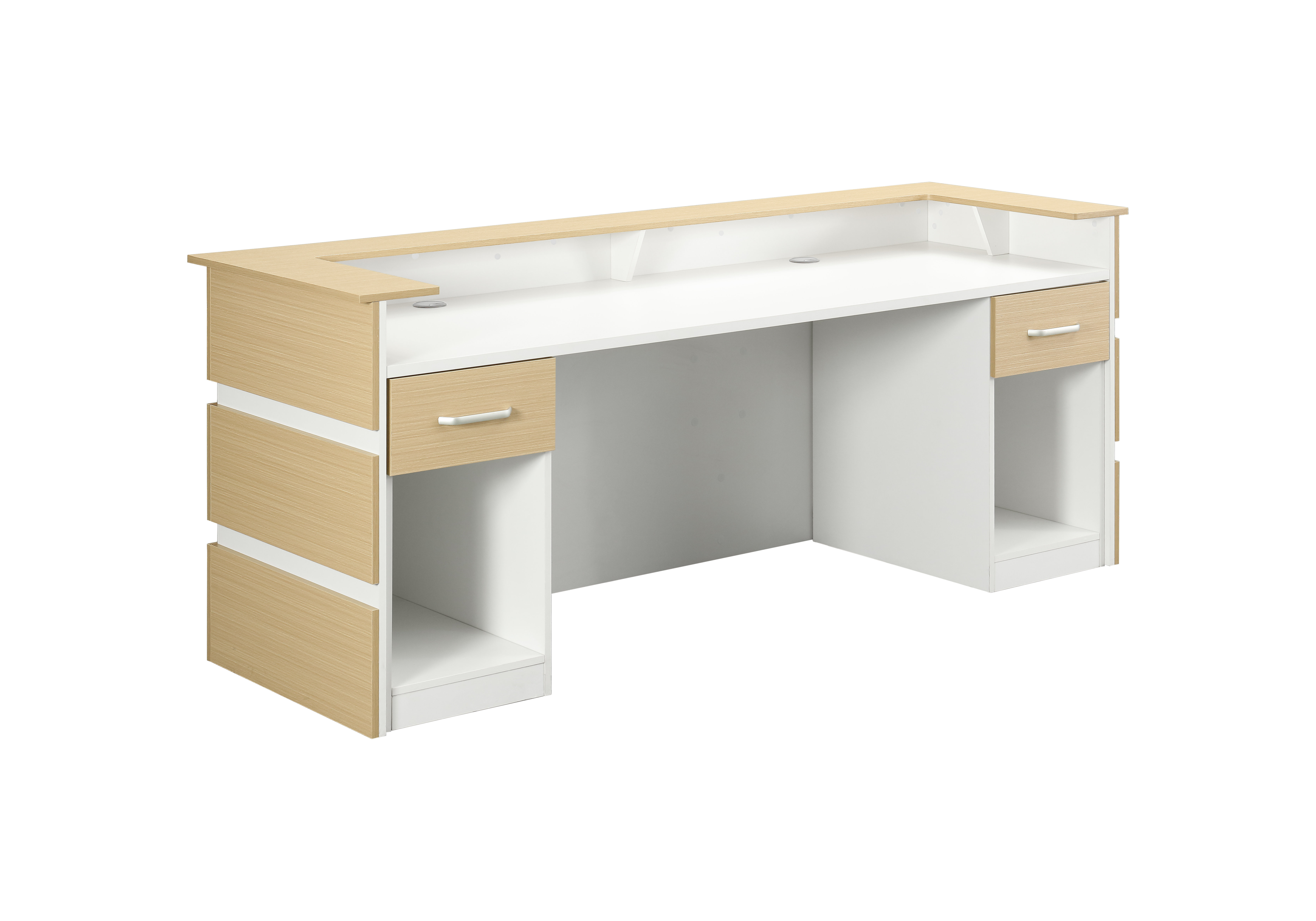Latitude Run® Dermid 87" Wood Office Reception Desk Counter & Drawers ...