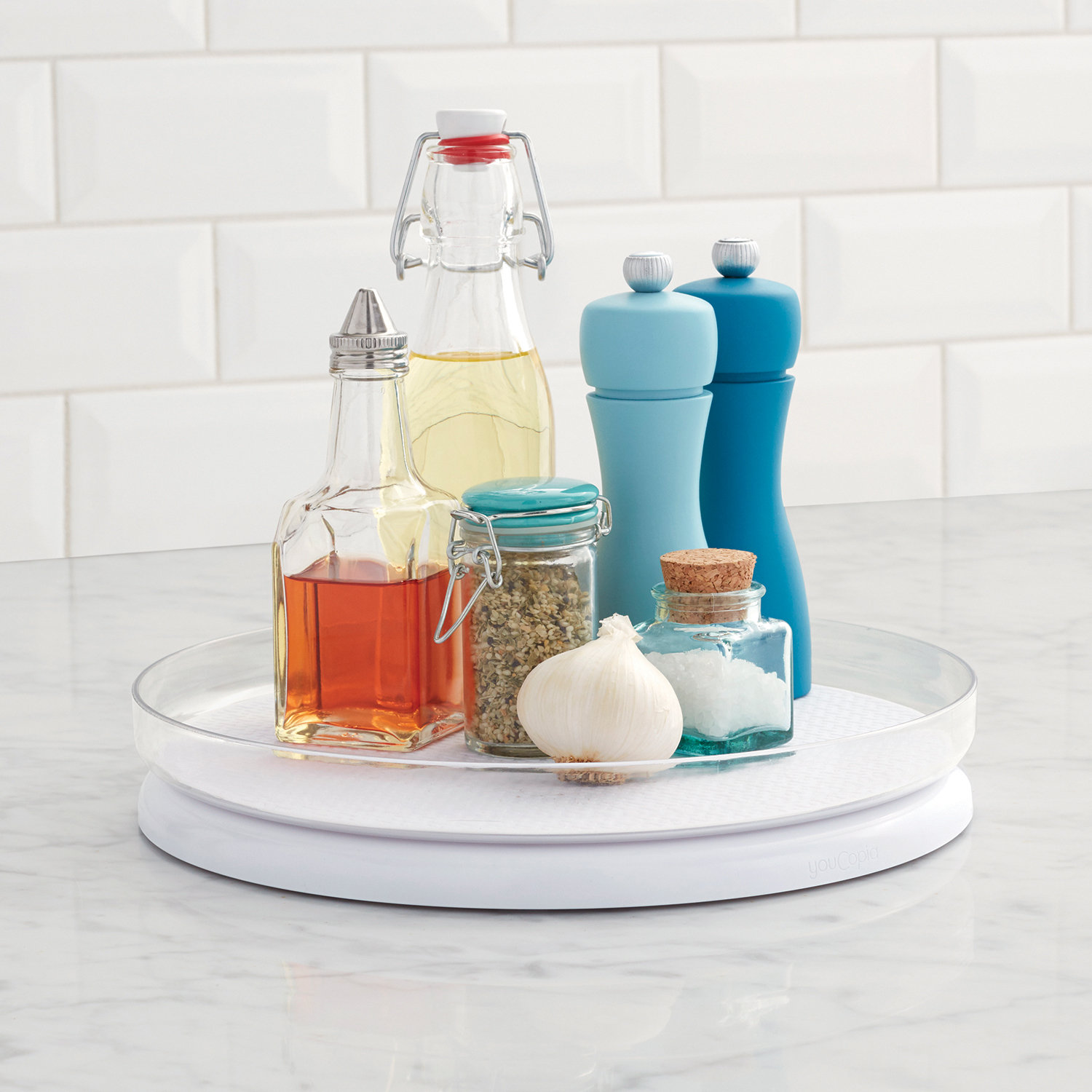 YouCopia® FridgeView Fridge Turntable & Mat, Rotating Lazy Susan ...