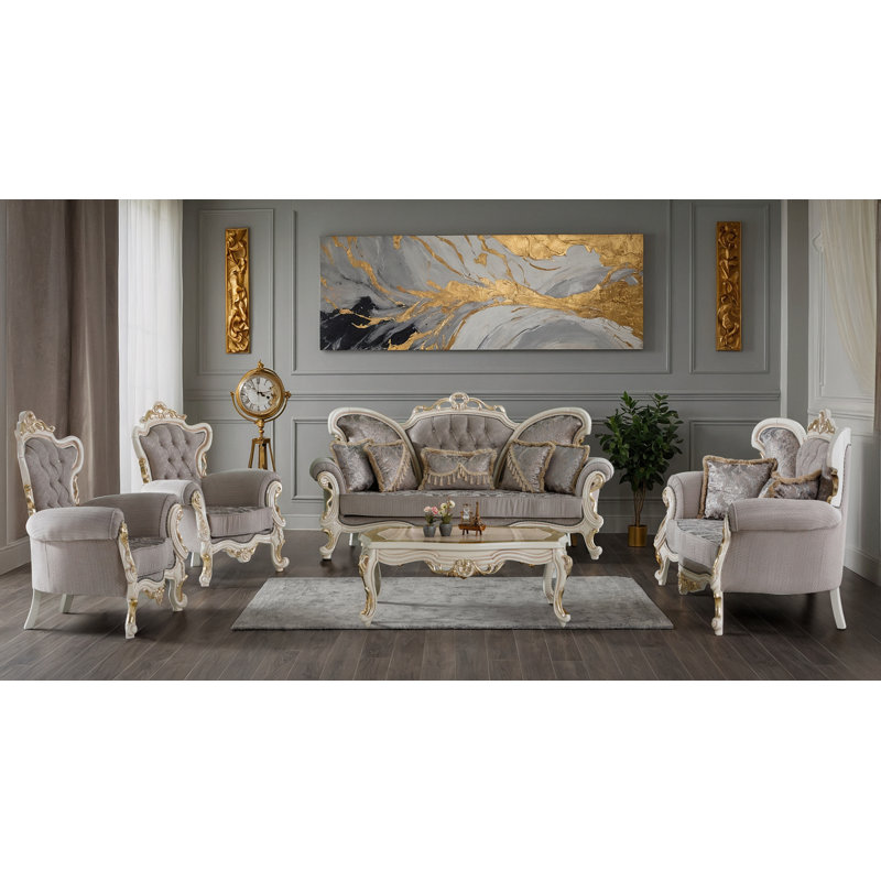 Arthooc Gankee 5 - Piece Velvet Living Room Set | Wayfair