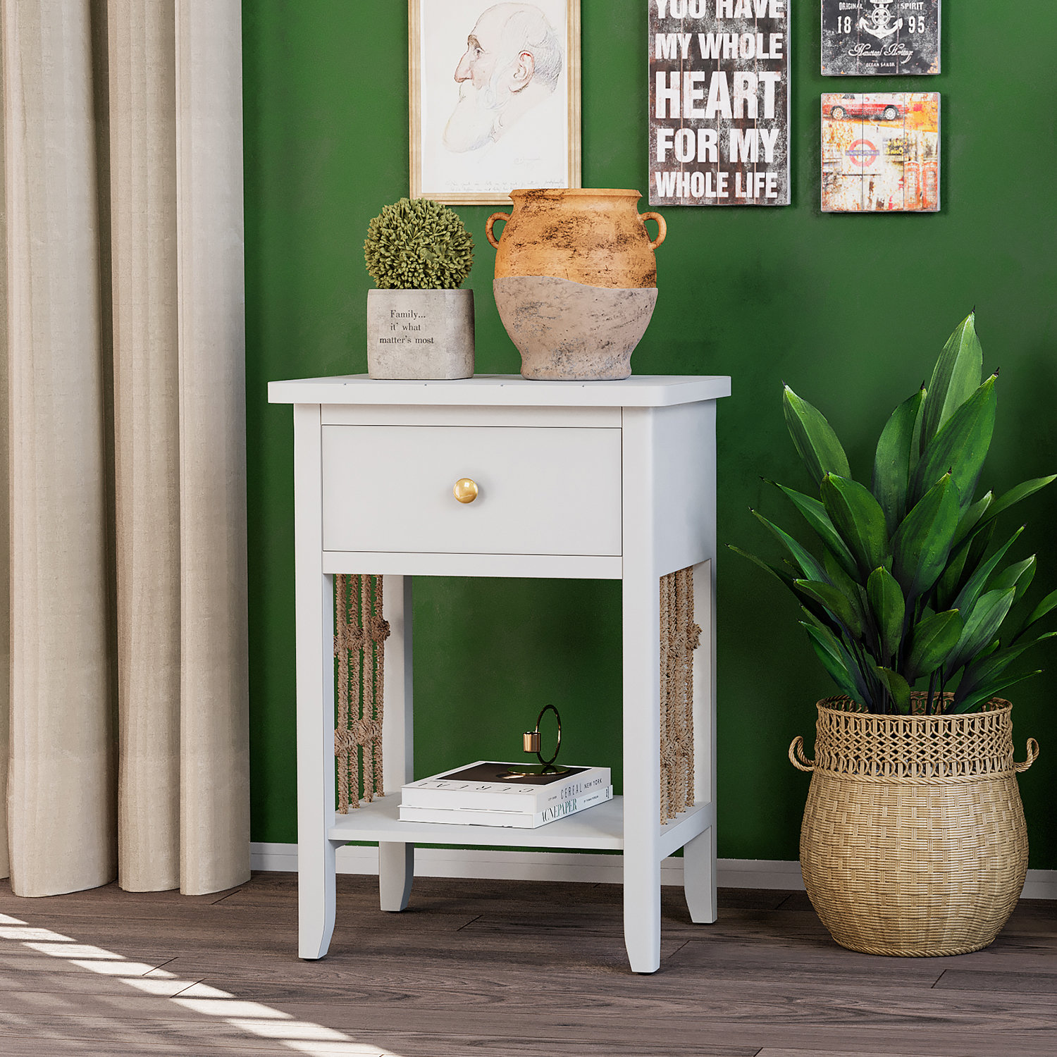 Breakwater Bay Babumba 1 - Drawer Nightstand in White & Reviews | Wayfair