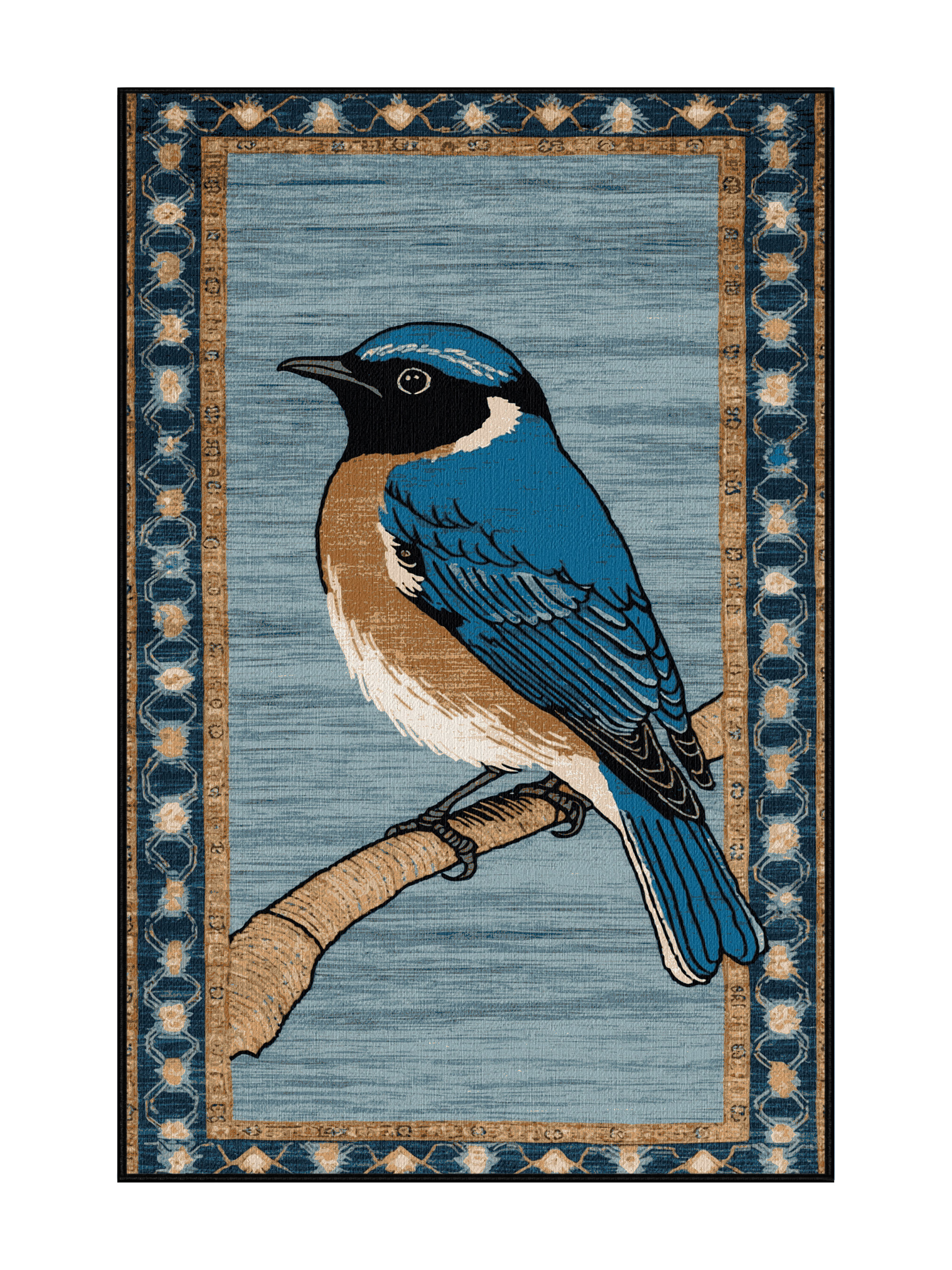 Ebern Designs Washable Eastern Bluebird Birds Area Rug | Wayfair
