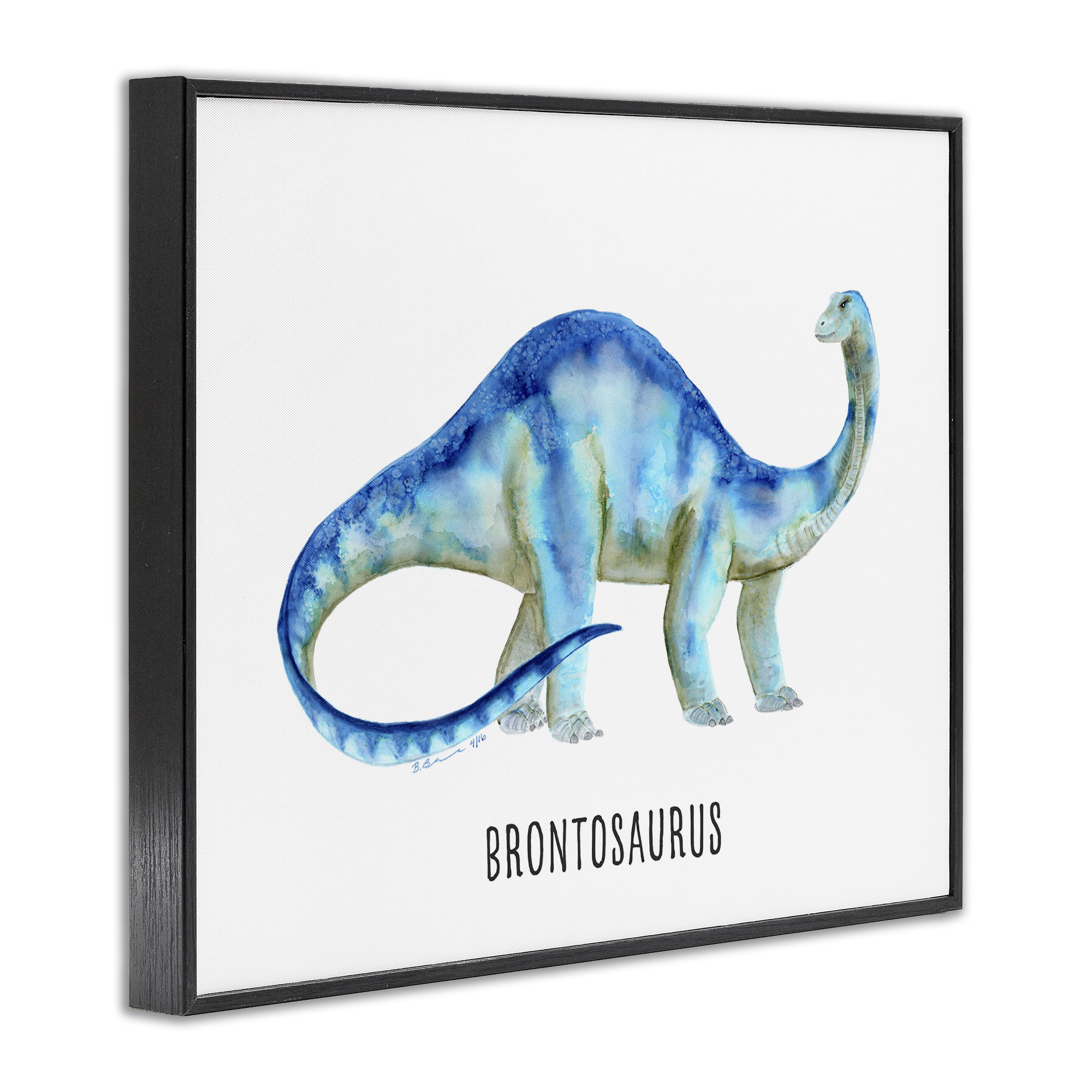 Ebern Designs Brontosaurus Dinosaur Learning Framed Giclee Art by Brett ...