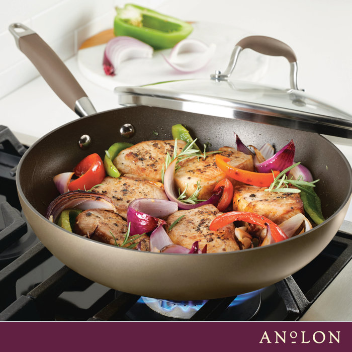 Anolon Advanced Home Hard Anodized Nonstick Ultimate Pan with Lid, 12 ...