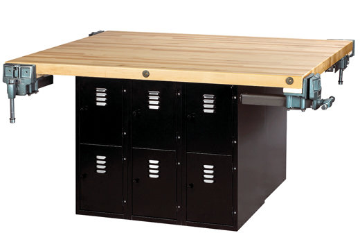 Shain Vise 64"W Wood Top Workbench | Wayfair