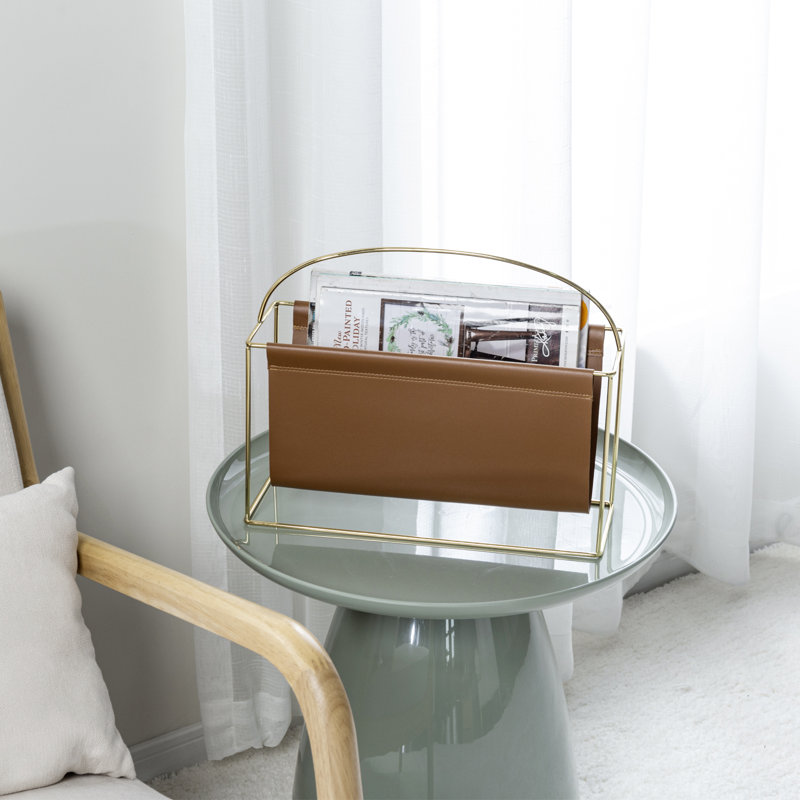 Mercer41 Vessena Leatherette Standing Sling Magazine Rack | Wayfair