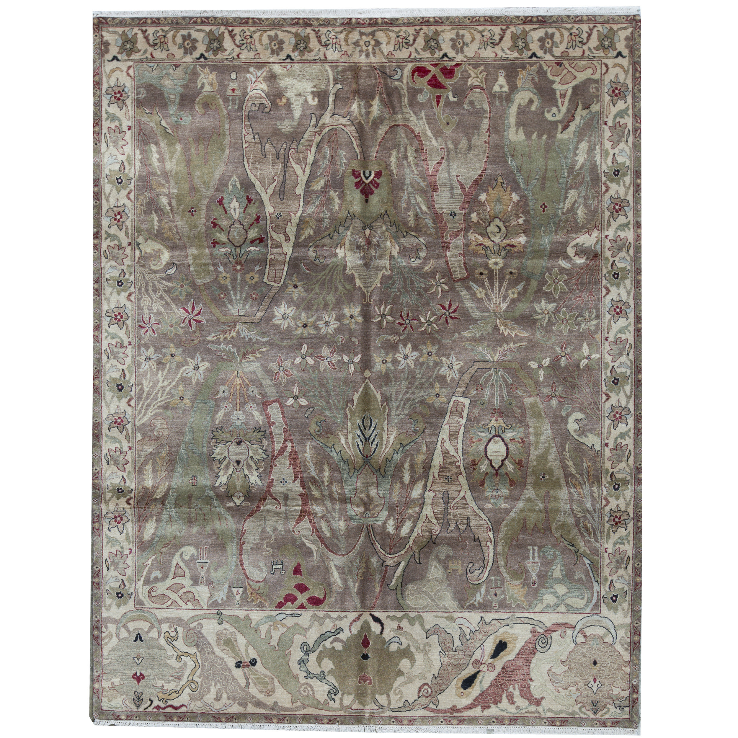Bokara Rug Co., Inc. Hand-Knotted High-Quality Brown and Ivory Area Rug ...