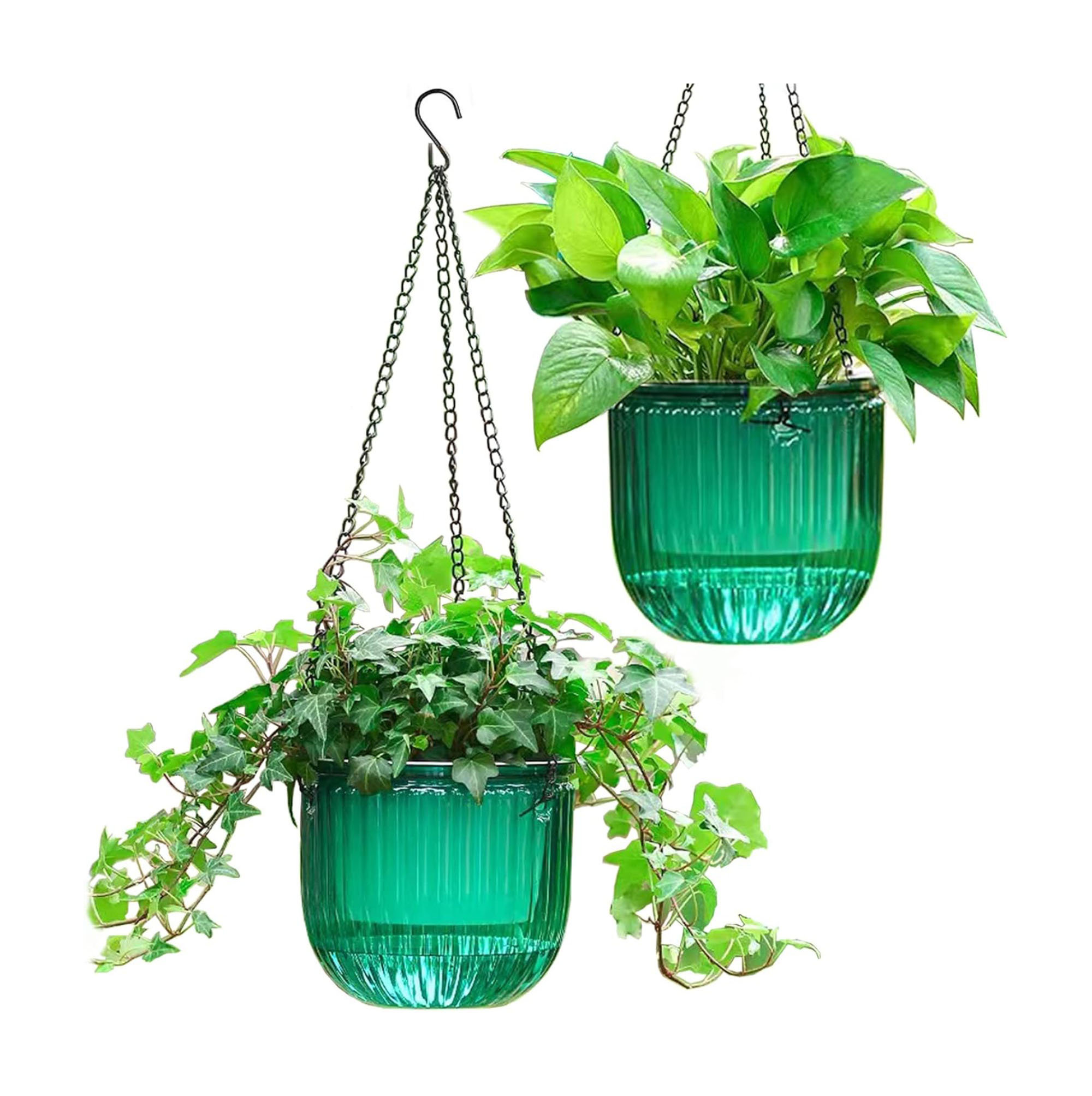 Dakota Fields 2 Pack Self Watering Hanging Planters Indoor Flower Pots ...