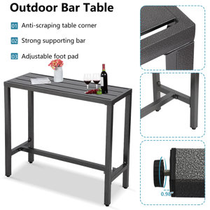 Latitude Run® Counter Height 36.97'' Iron Bar Table & Reviews | Wayfair
