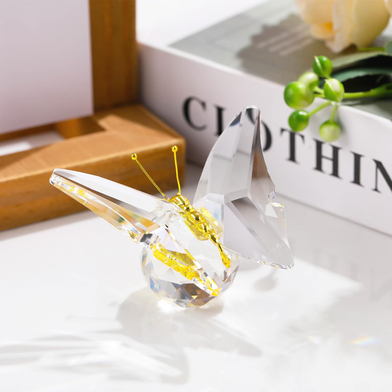 Mercer41 Crystal Butterfly Figurine Collectibles with Crystal Ball Base ...