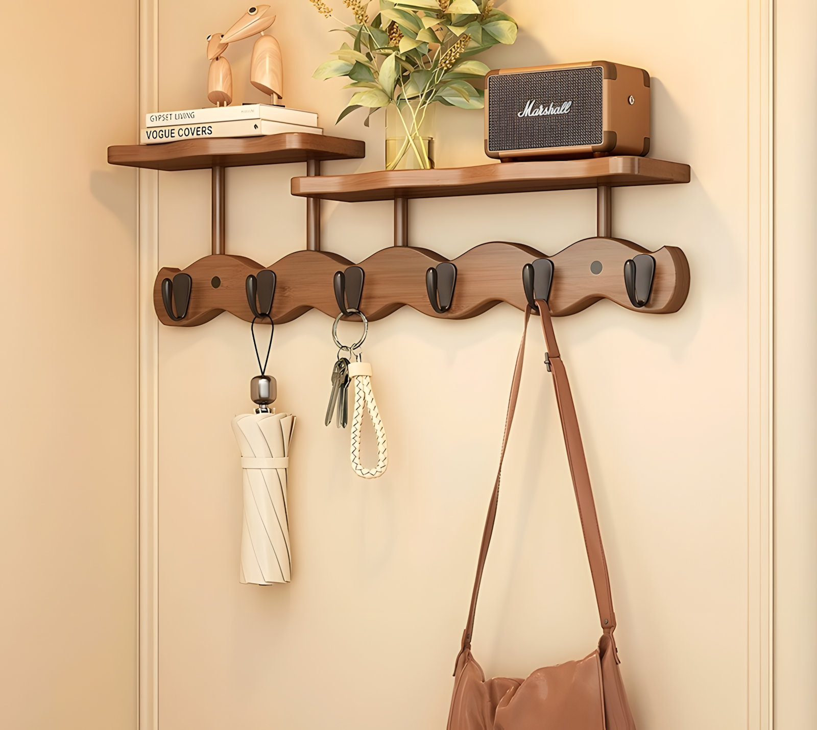 George Oliver Wall Mounted Coat Hooks For Entryway, No Drill Wall ...