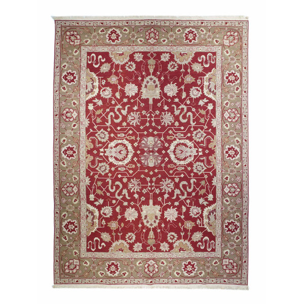Fine Rugs NY Handmade Hand-Knotted Wool Red/Brown Rug | Wayfair