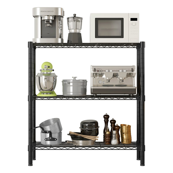 Rebrilliant 3-Tier Heavy Duty Adjustable Shelving Unit Black & Reviews ...