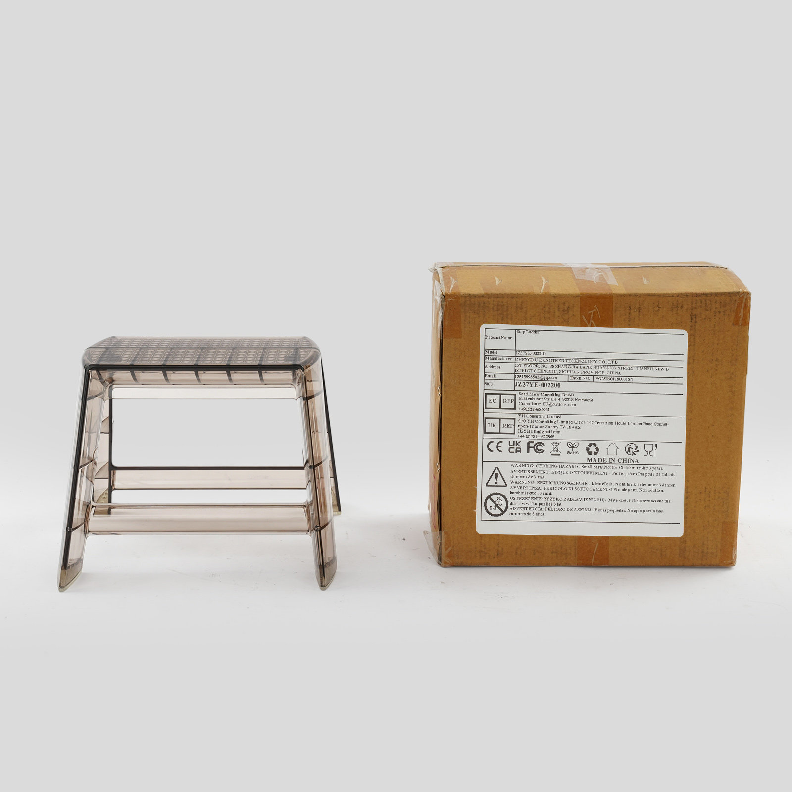 Wrought Studio™ 2-Step Modern Minimalist Protable Clear Step Stool ...
