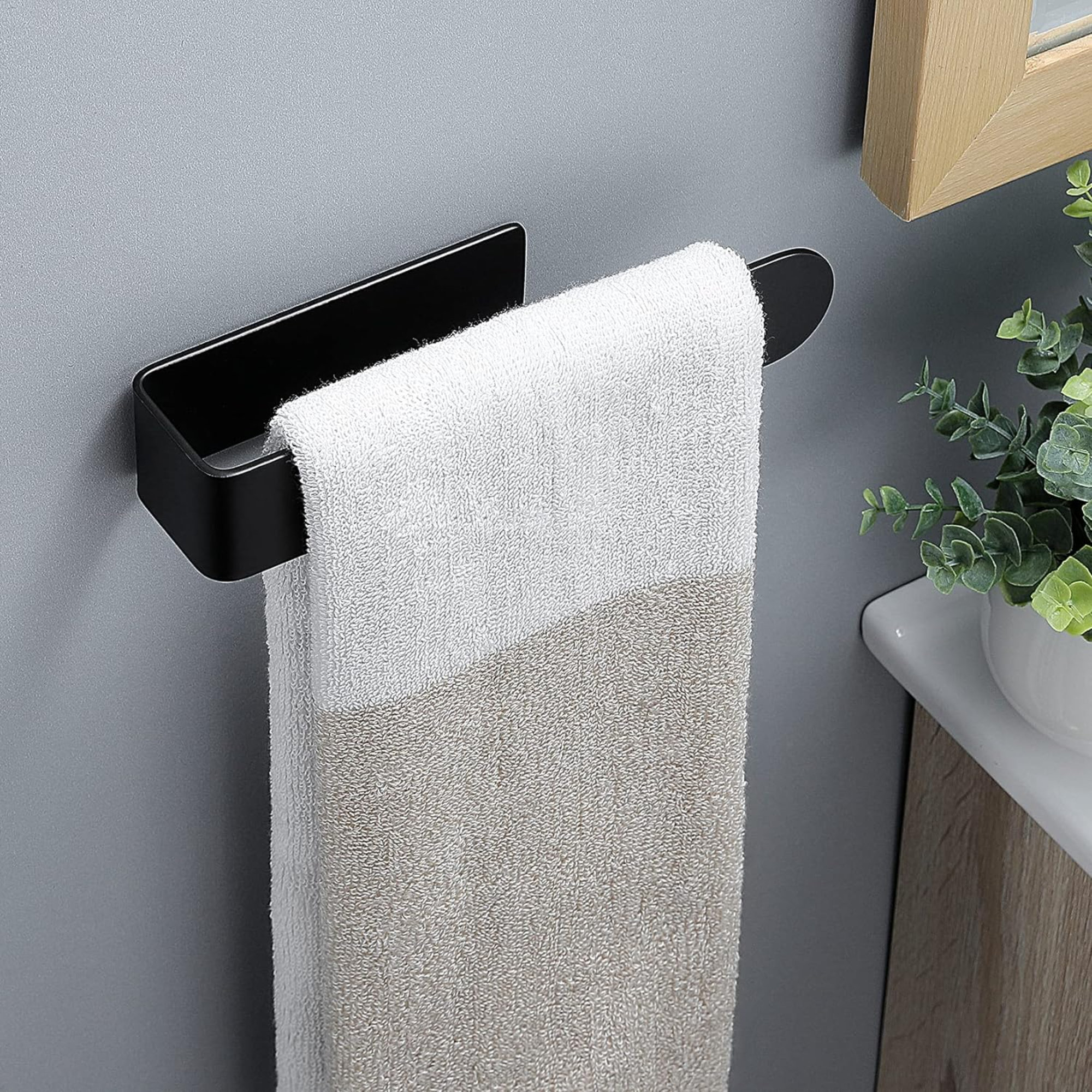 ToccoLeggero Hand Towel Holder/Hand Towel Bar - Black Towel Holder Self ...
