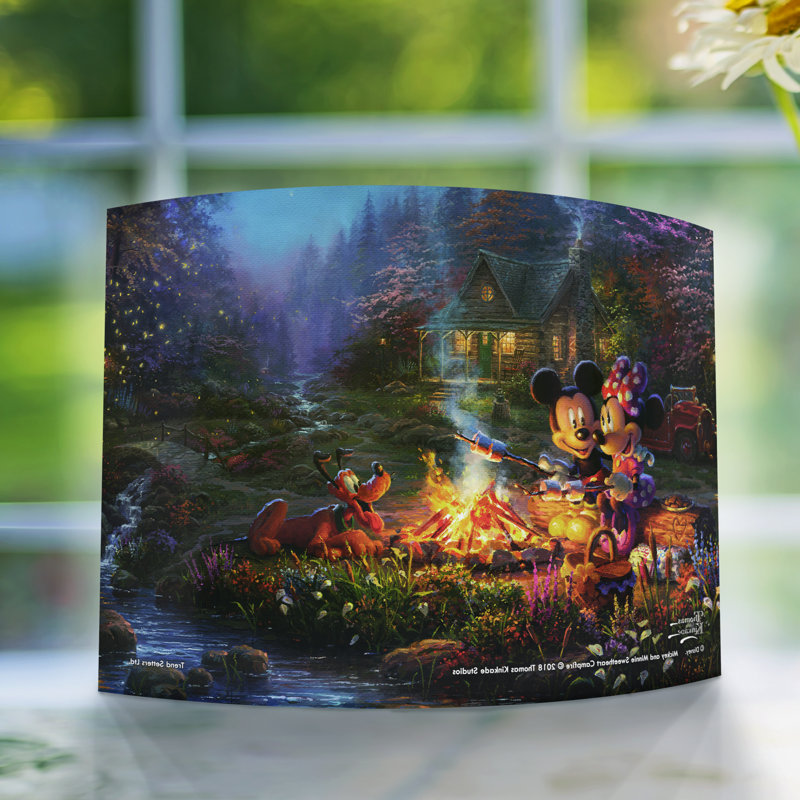 Trend Setters Thomas Kinkade Disney 'Mickey and Minnie Campfire' Curved ...