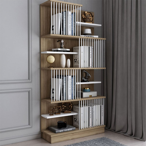 Brayden Studio Anwari 160cm H x 80cm W Geometric Bookcase | Wayfair.co.uk