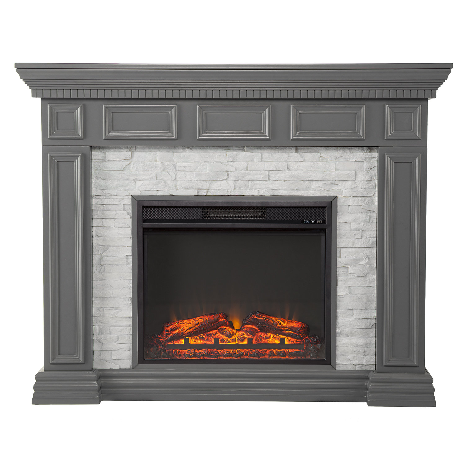 Winston Porter Dakesbury Faux Stone Electric Fireplace | Wayfair
