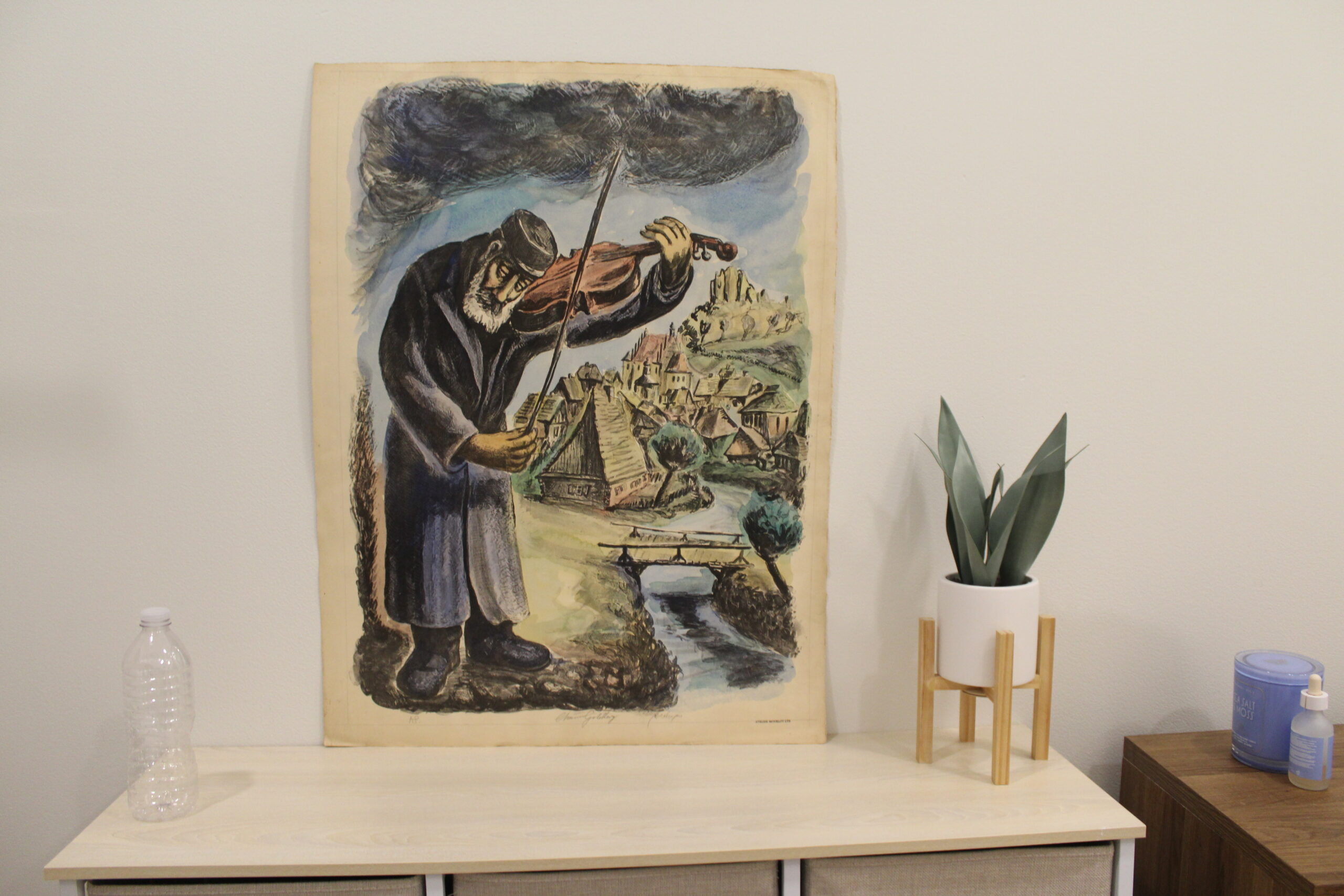 Red Barrel Studio Violin Man By Chaim Goldberg Lithograph On Paper ...