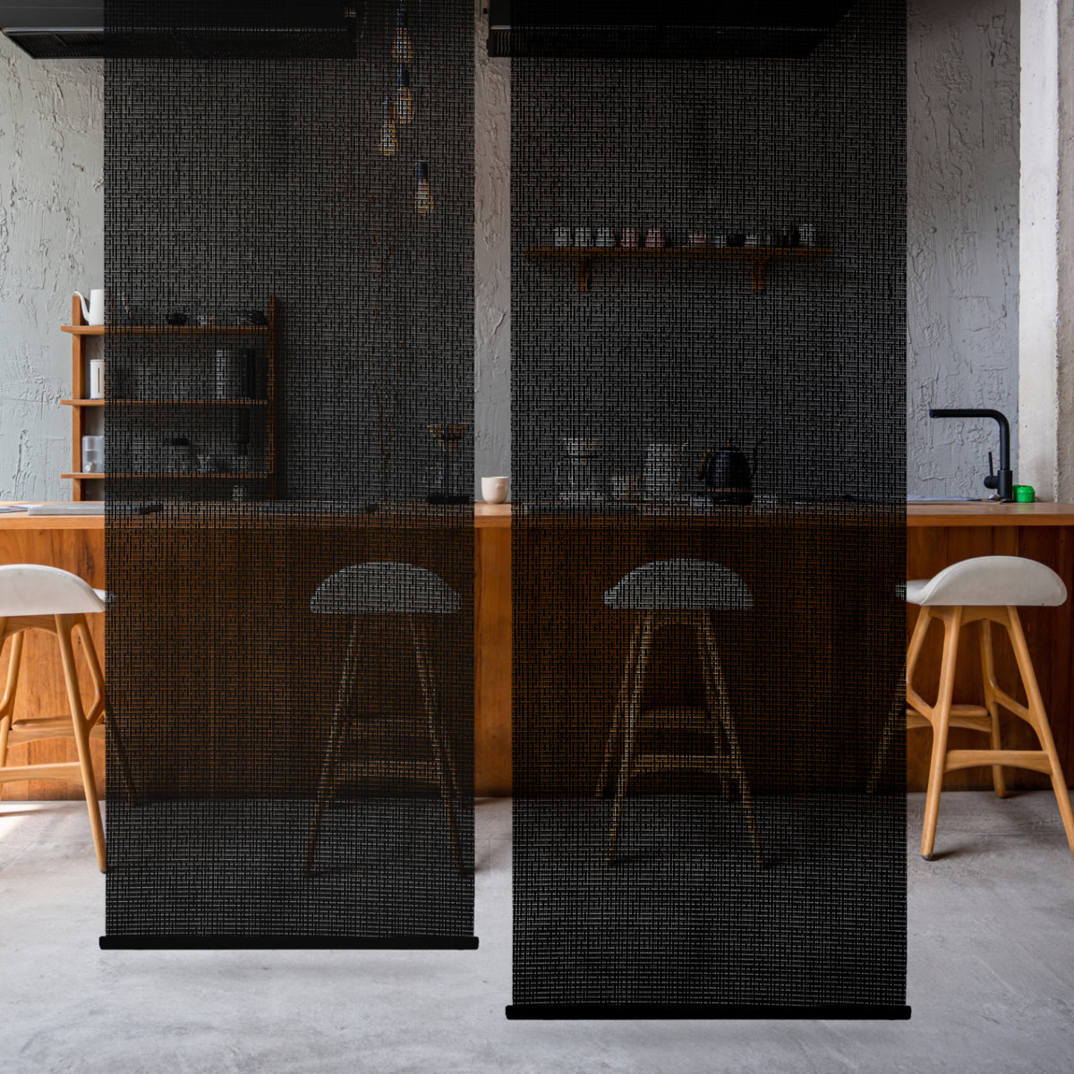 Symple Stuff Fruge 36''W x 96''H, 2-Panel Hanging Room Divider, Sheer ...