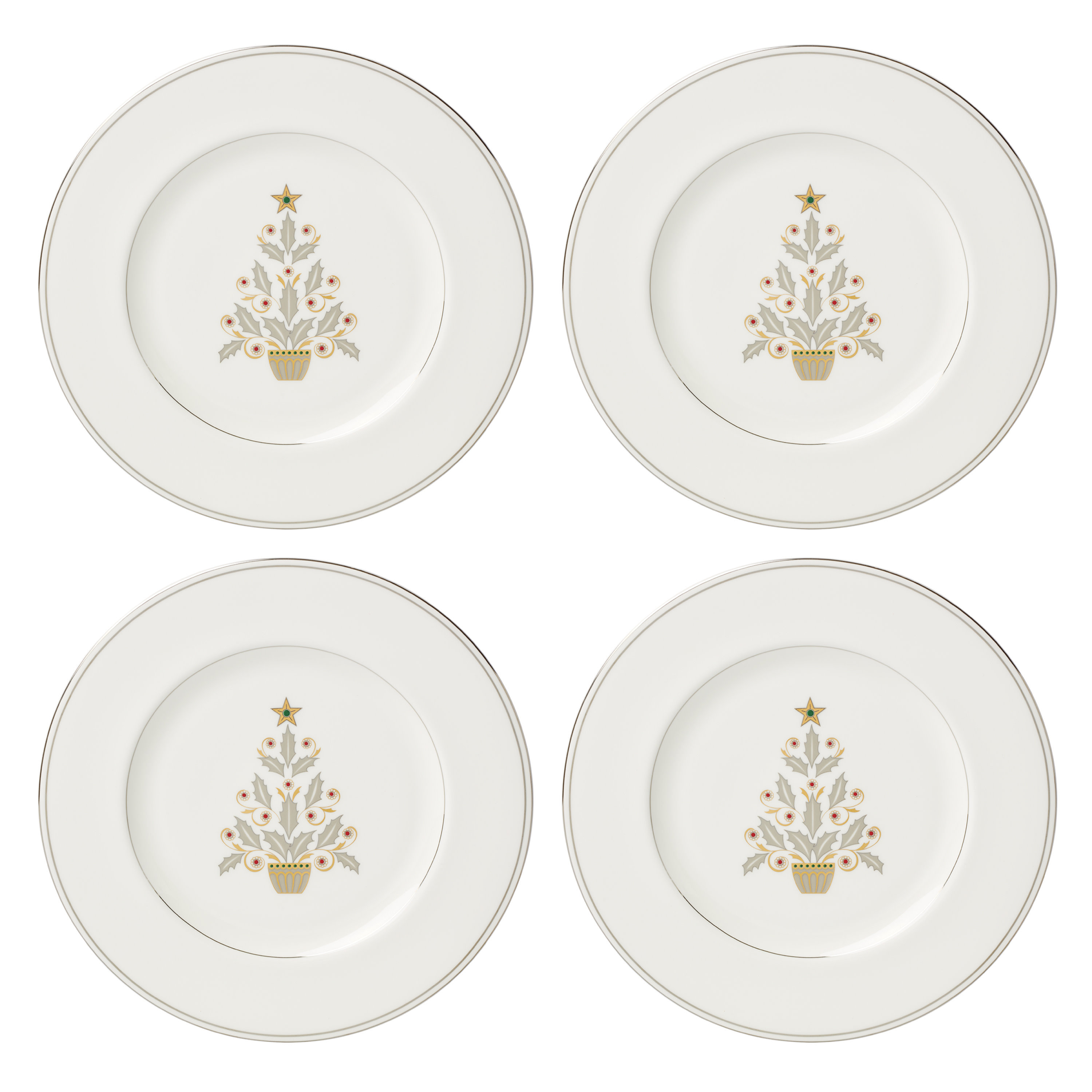 Lenox Federal Platinum Tree Accent Plates, Set of 4 | Perigold