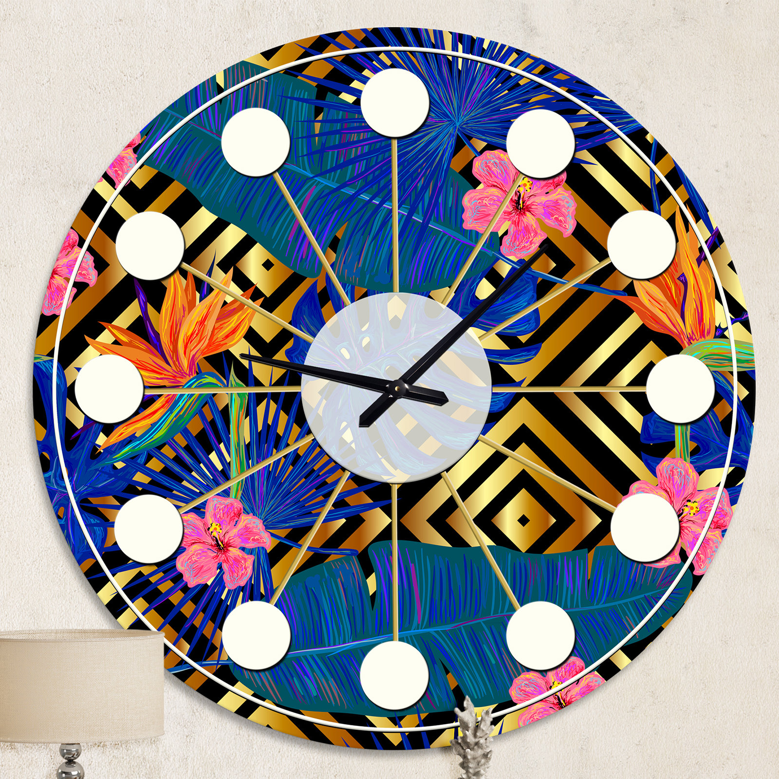 East Urban Home Abstract Retro Design I - Mid-Century Modern wall clock ...