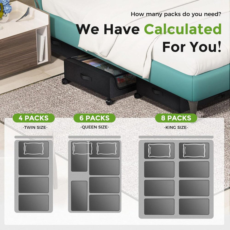 Rebrilliant Under Bed Shoe Storage Organizer Storage Box for Clothes ...