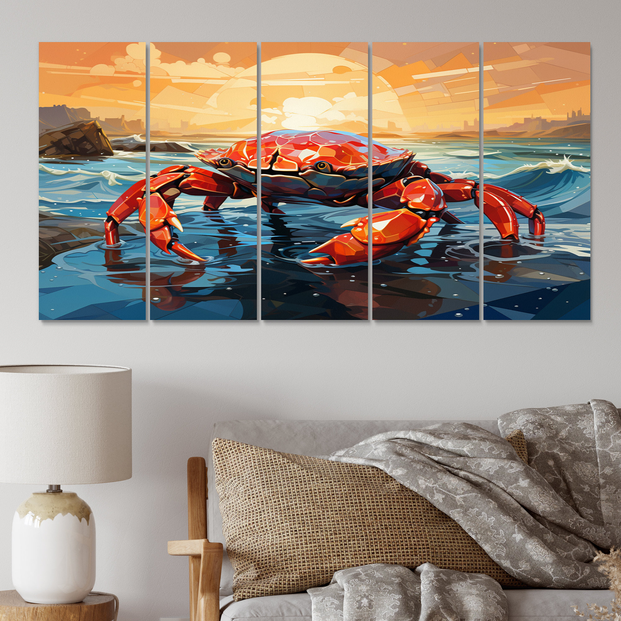 DesignArt Crab Coastal Guardian Geometric " Crab Coastal Guardian ...