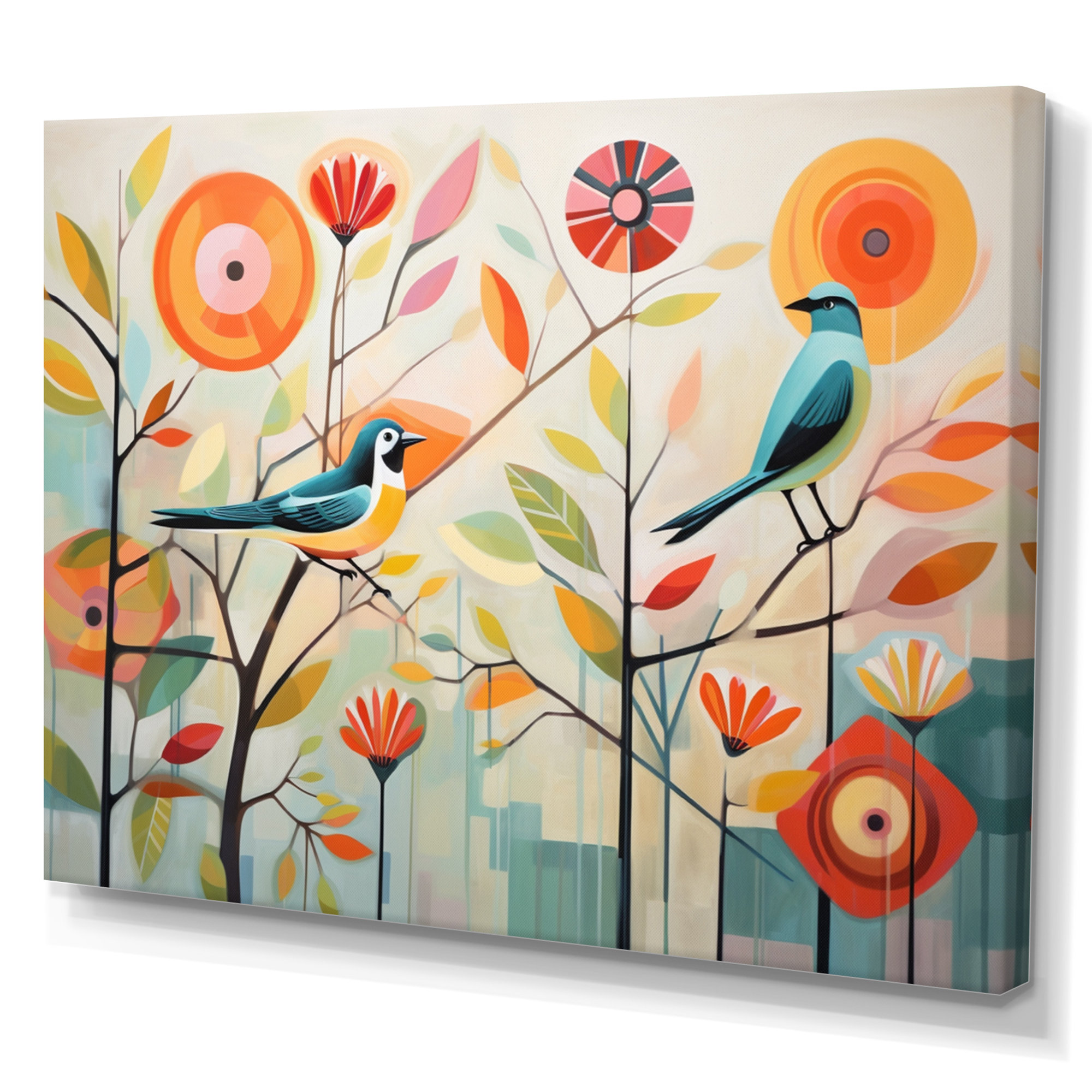 Red Barrel Studio® Green Mid Century Mod Nature IV Framed On Canvas ...