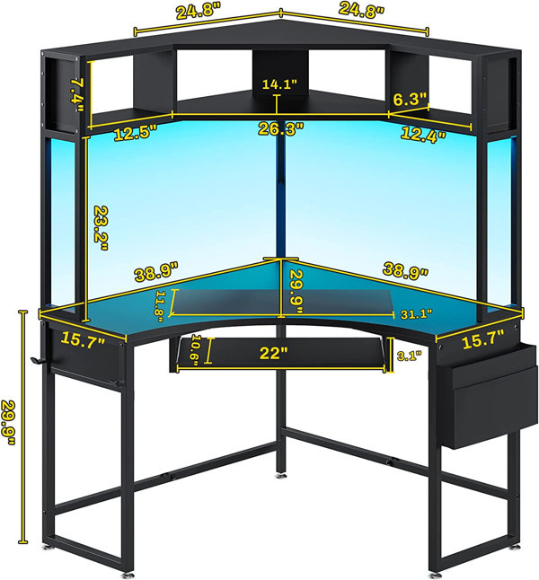 Wade Logan® Athelia Corner Metal Base Computer Desk & Reviews | Wayfair