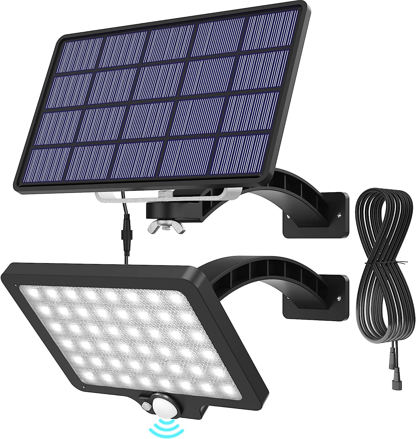 JACKYLED Solar Powered Dusk to Dawn Outdoor Security Flood Light with ...