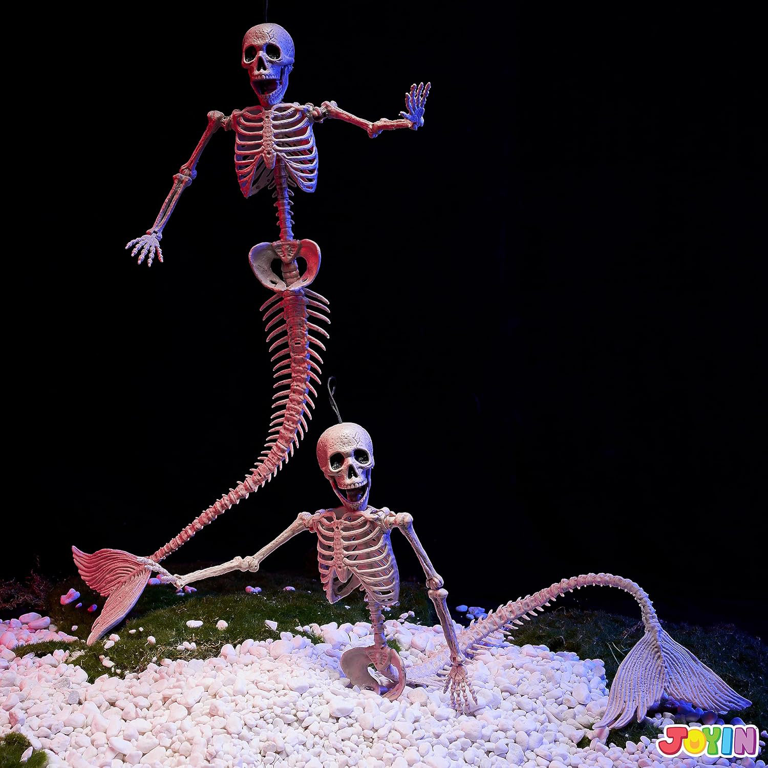 The Holiday Aisle® 2 PCS 20 Inches Halloween Mermaid Skeleton Plastic ...