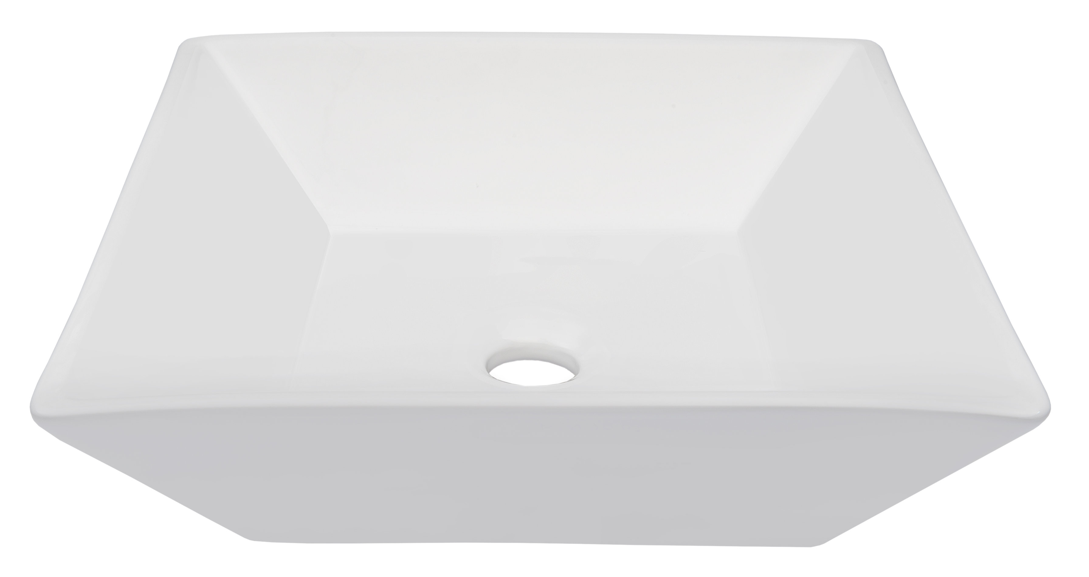 Novatto 16'' White Ceramic Square Bathroom Sink & Reviews | Wayfair