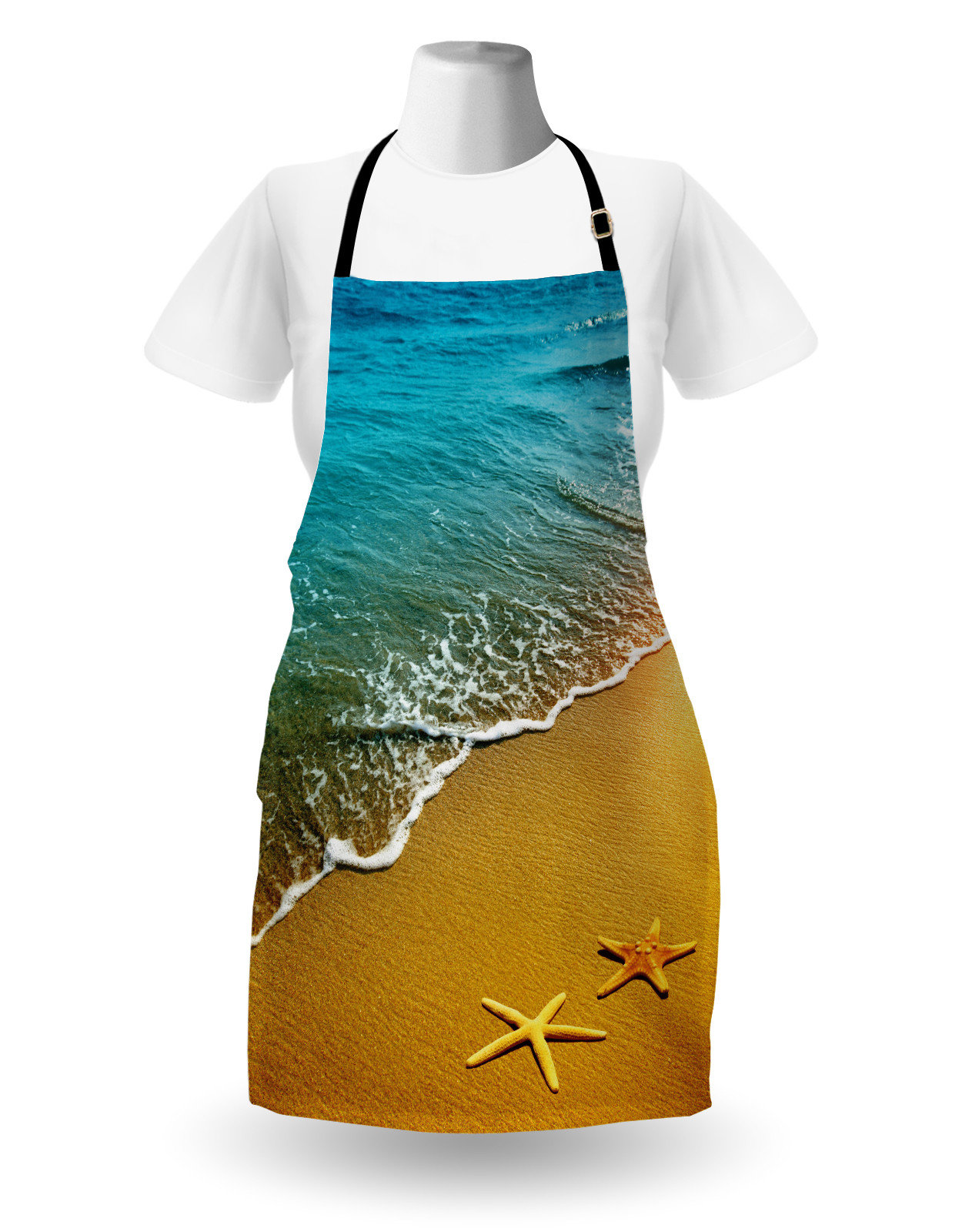 East Urban Home Scenery Apron Unisex, Caribbean Ocean, Adult Size, Pale ...