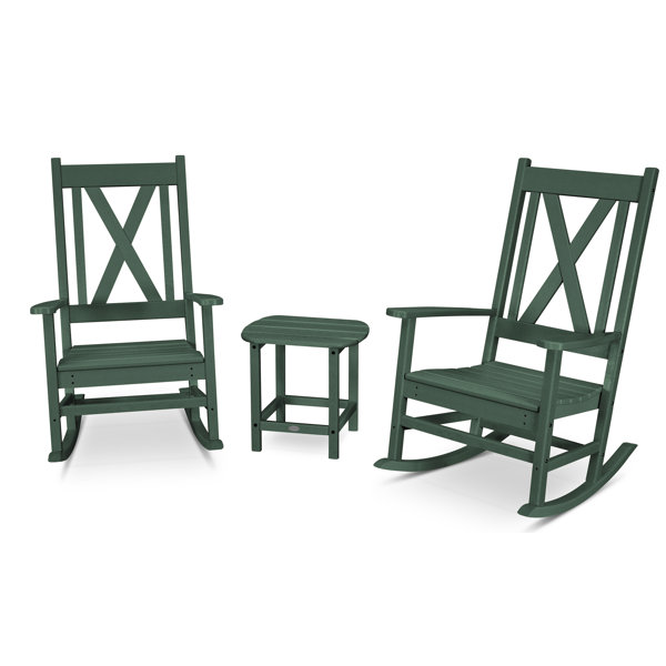 POLYWOOD® Braxton 3-Piece Porch Rocking Chair Set & Reviews | Wayfair