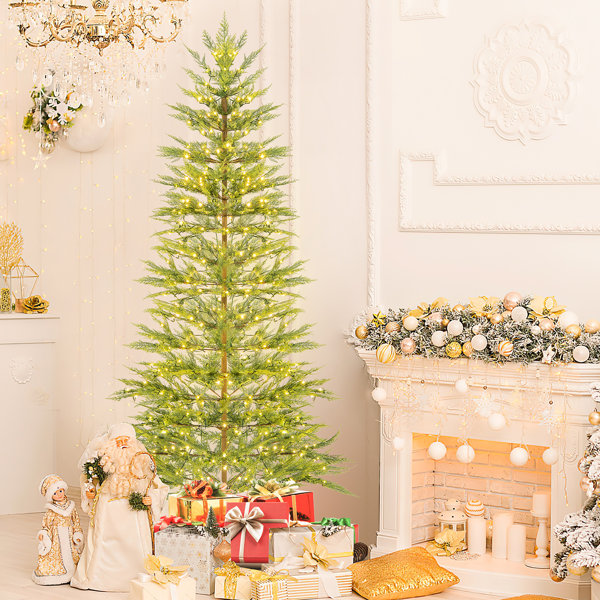 The Holiday Aisle® Lighted Cypress Christmas Tree with Realistic ...